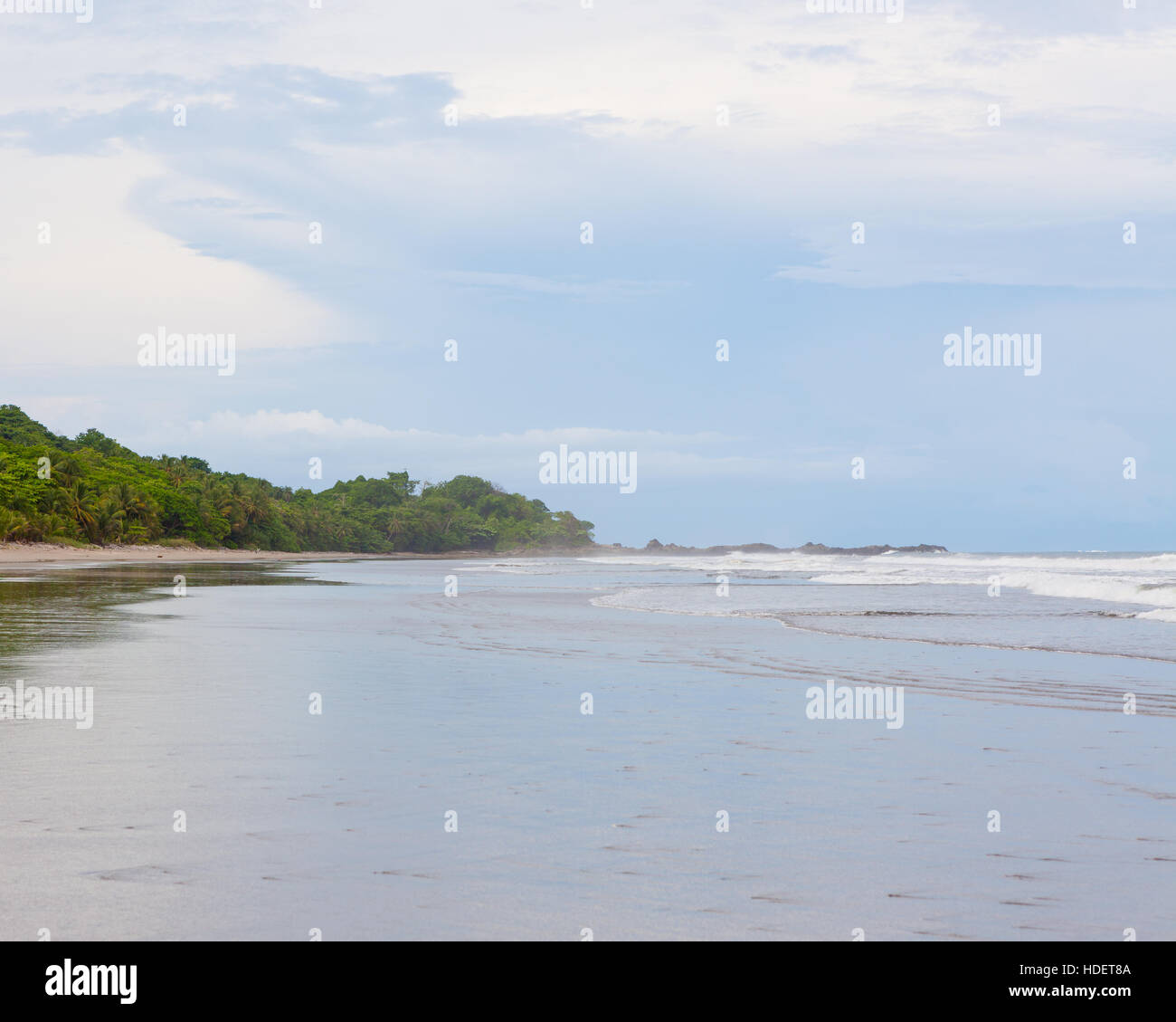 Big open sand beach montezuma Stock Photo - Alamy