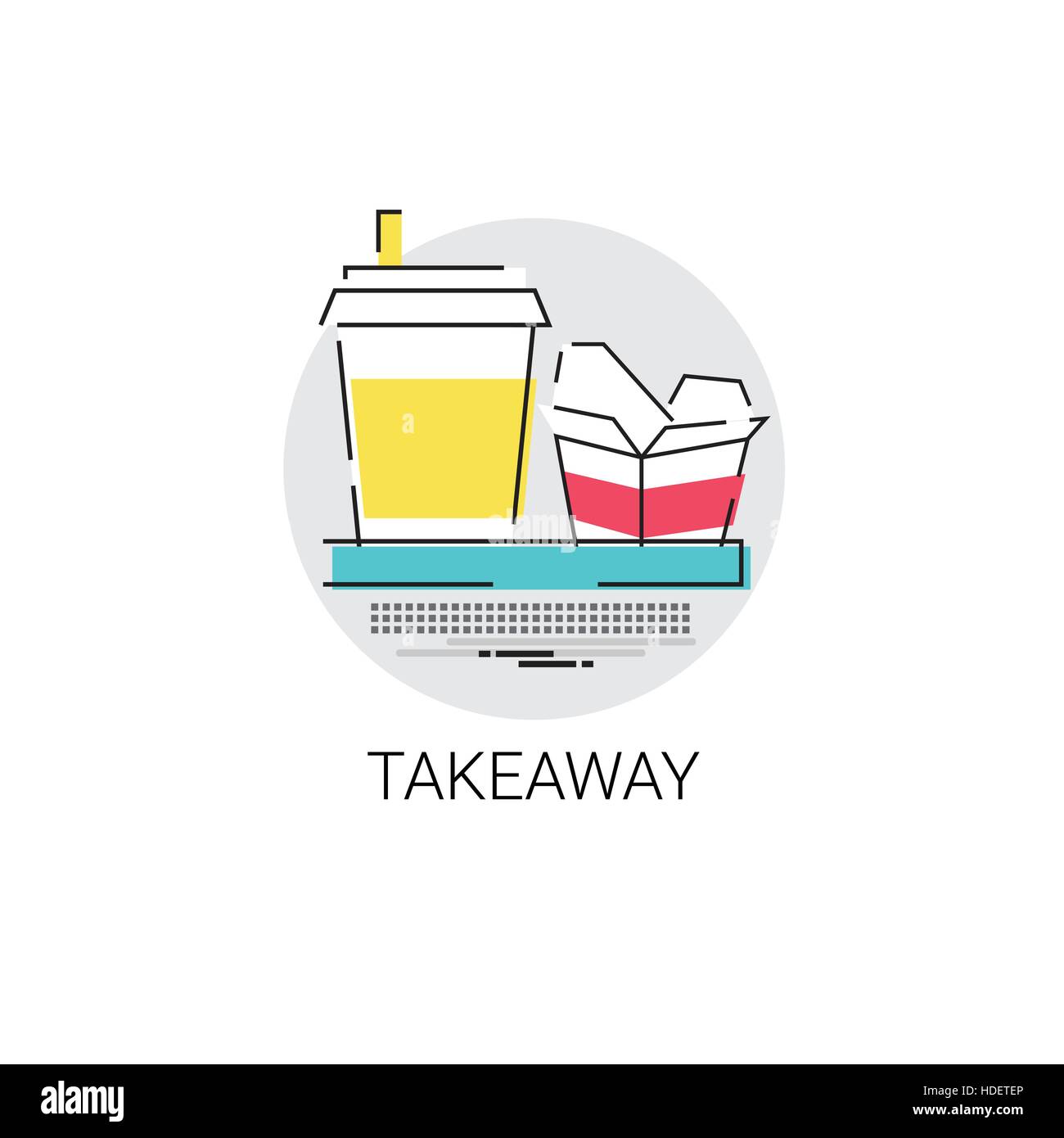 Restaurant Take Away Service Food Delivery Icon Vector Illustration ...