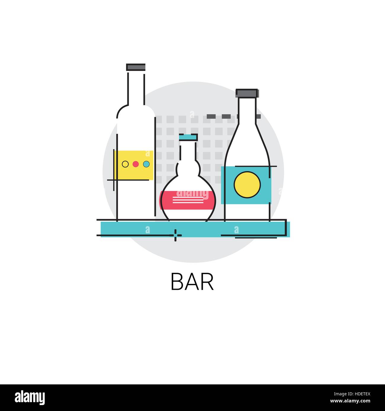 Restaurant Bar Alcohol Drink Icon Vector Illustration Stock Vector ...