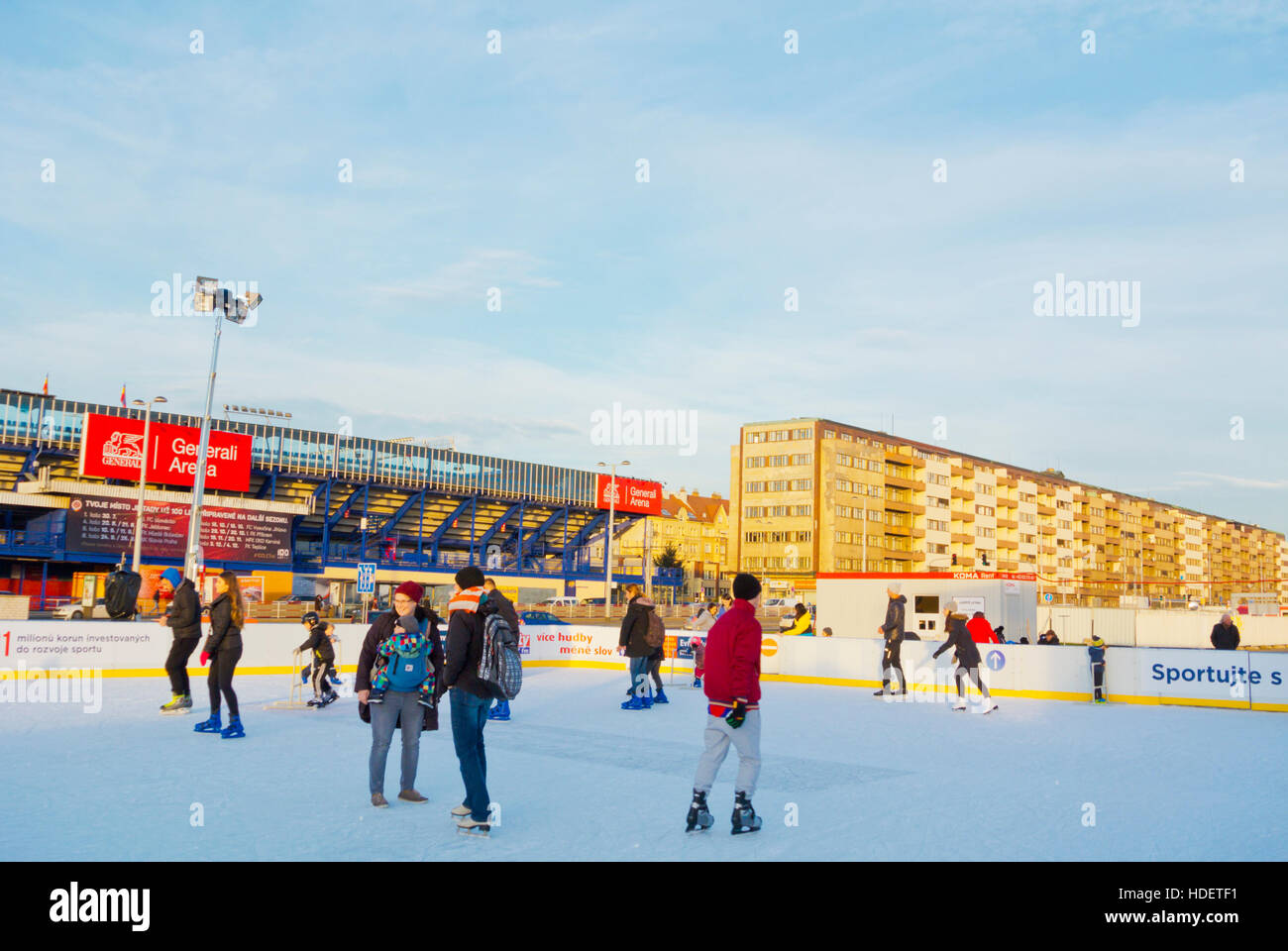 Ice skating rink, Letenska plan, Letna plain, Bubenec, Prague, Czech ...