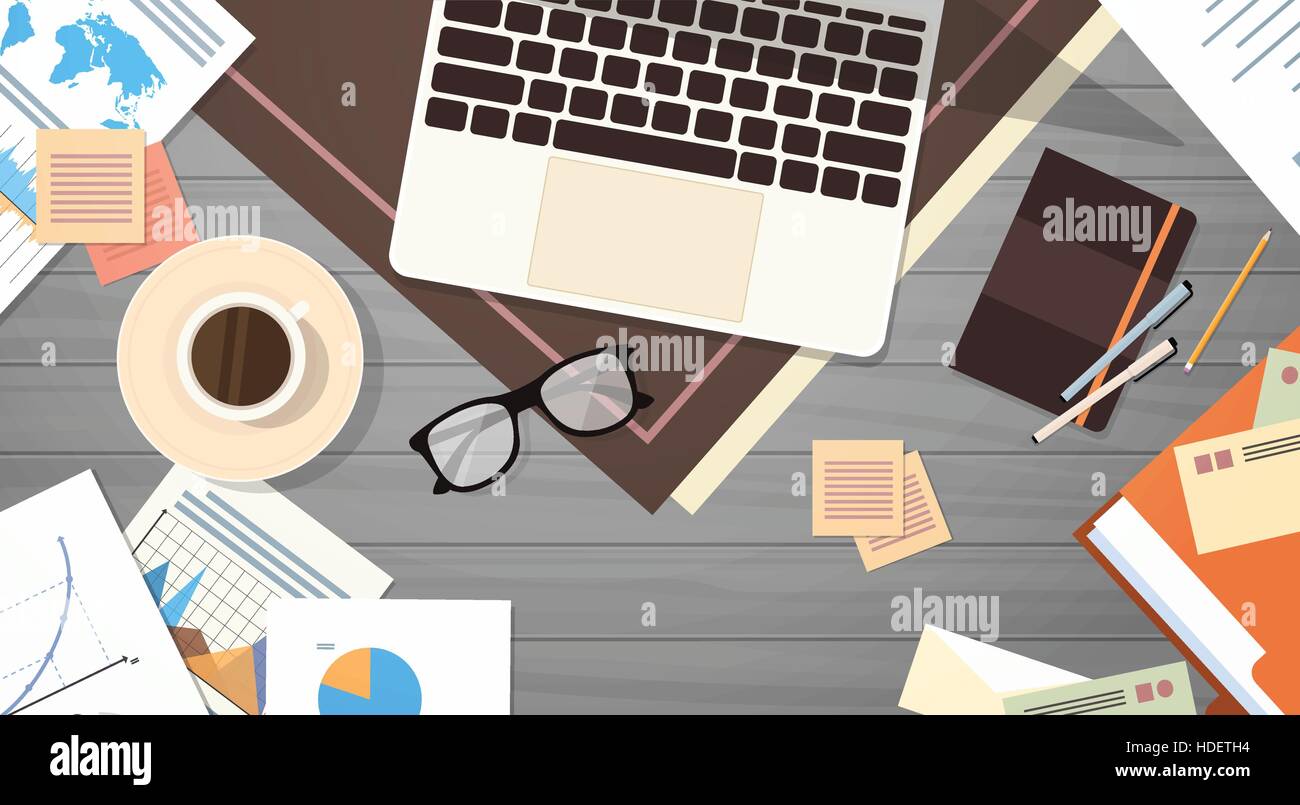 Computer desktop folder coffee Stock Vector Images - Alamy