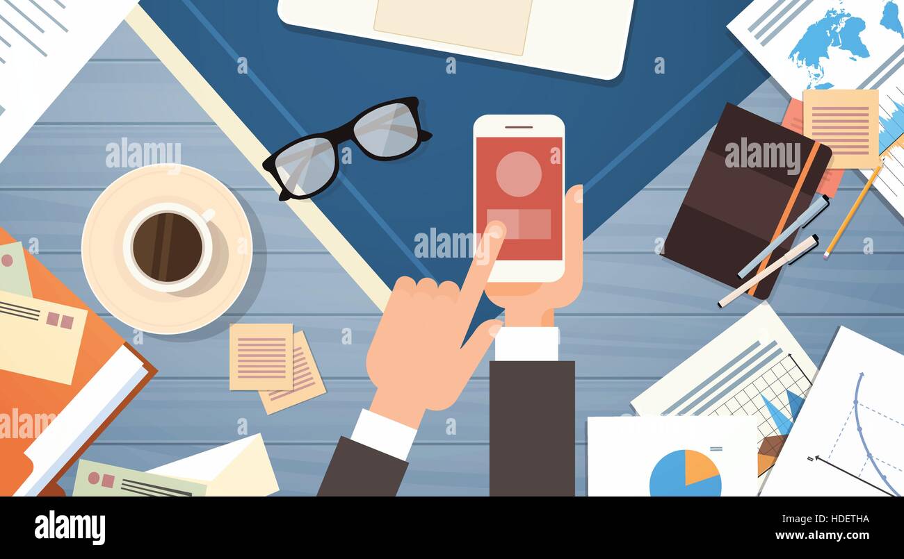 Man smartphone and folder Stock Vector Images - Alamy