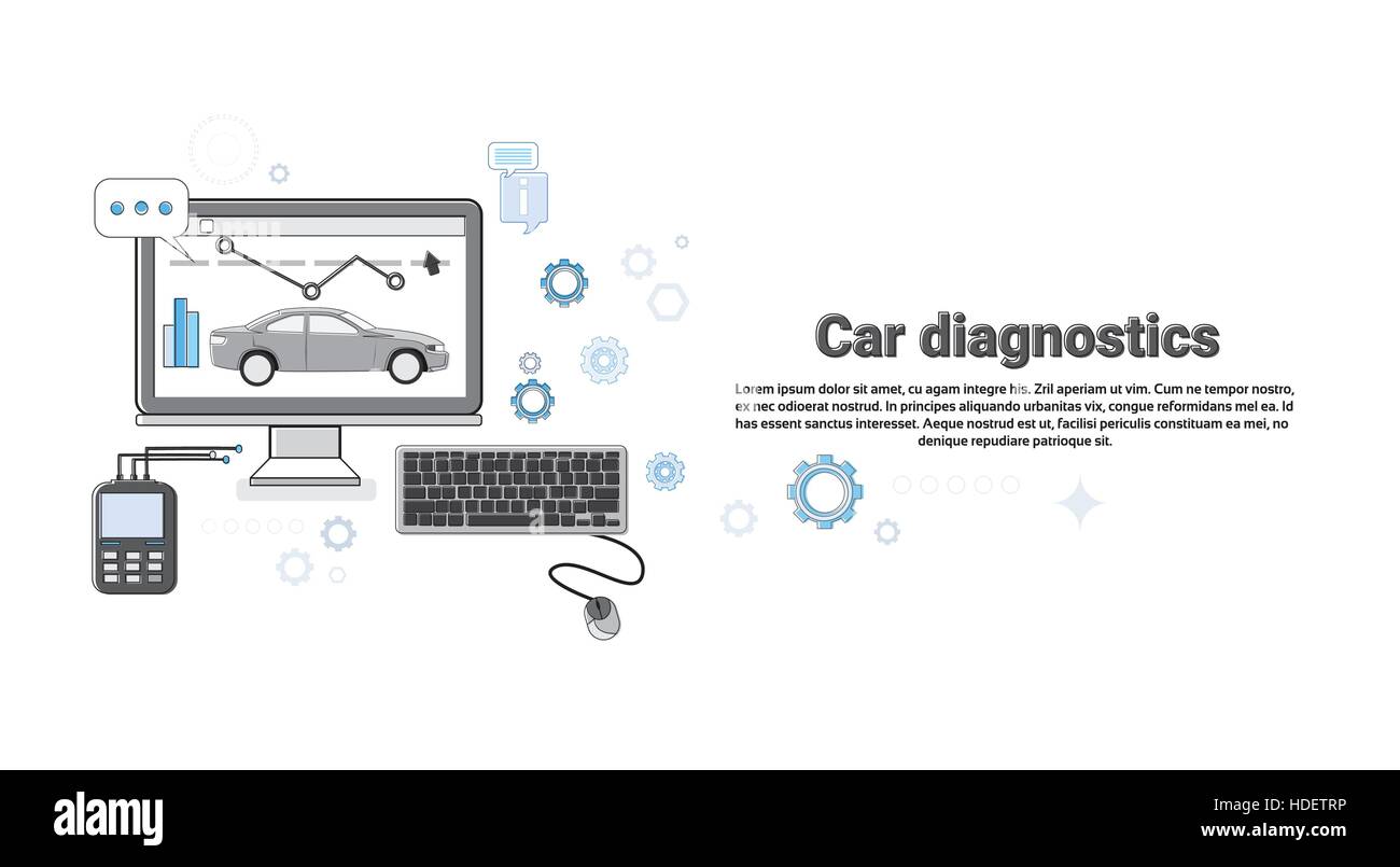Car Computer Diagnostics Service Auto Mechanics Business Web Banner ...