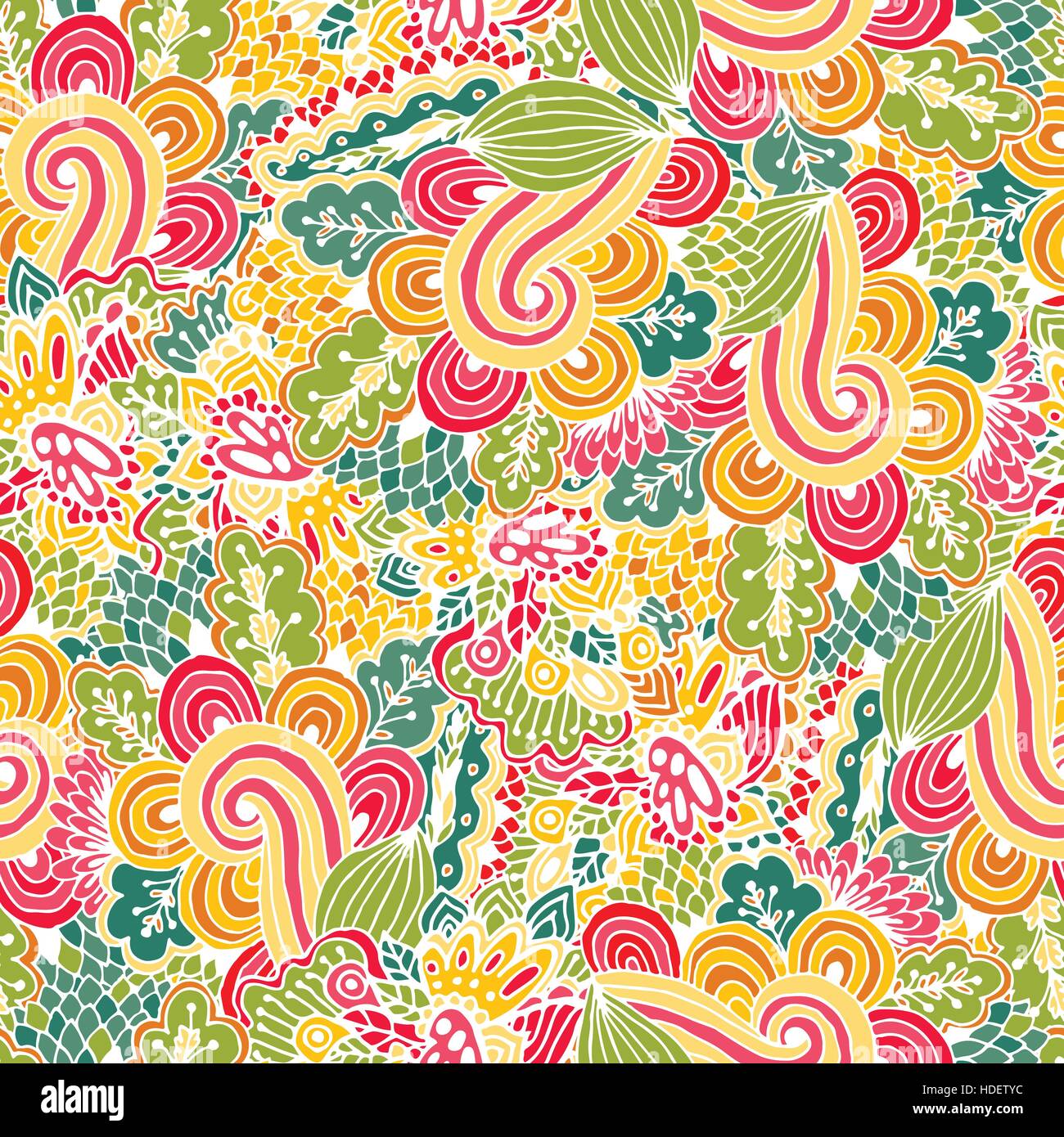 Vector flower pattern. Seamless botanic texture Stock Vector Image ...