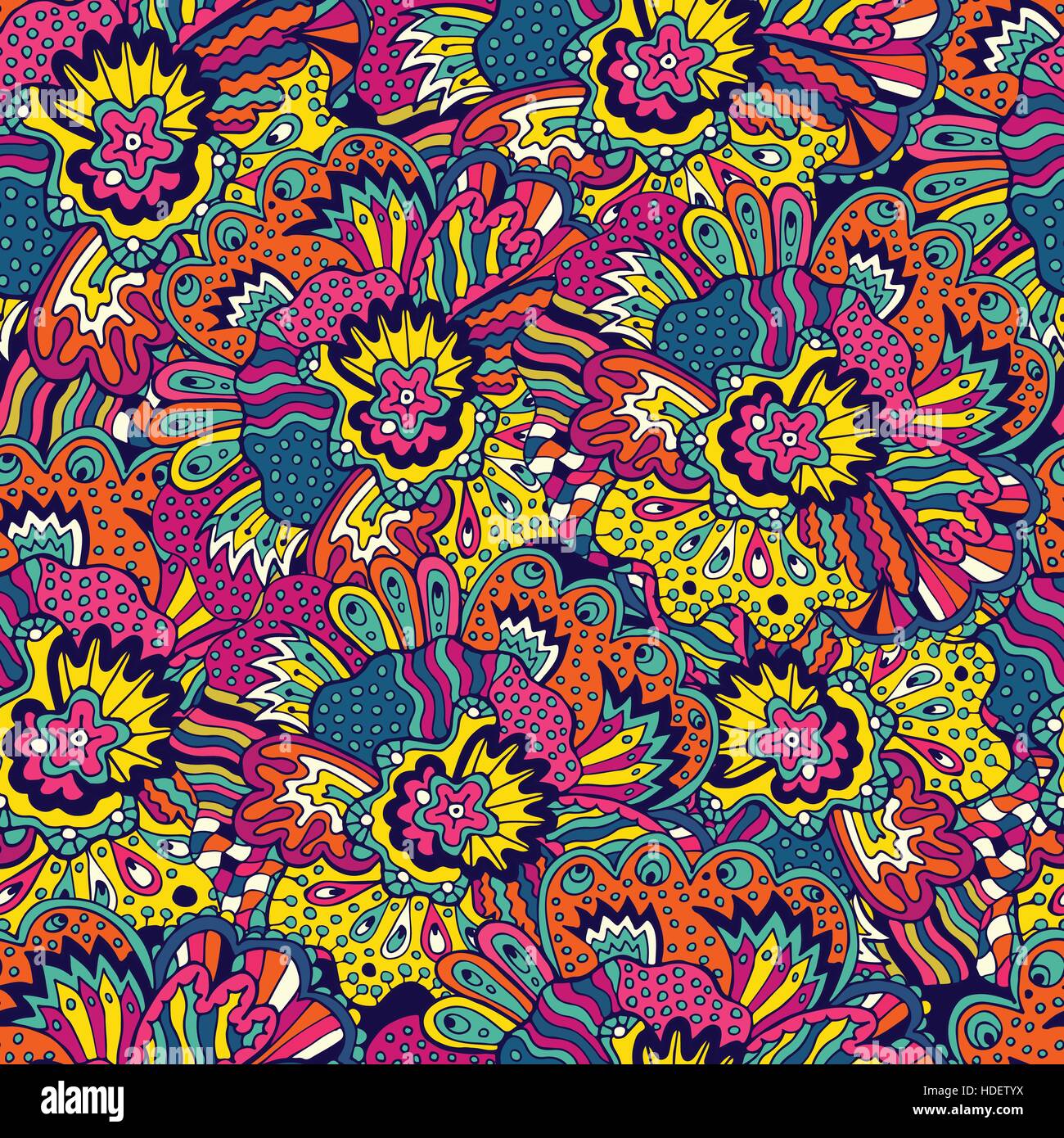 Vector flower pattern. Seamless botanic texture Stock Vector Image ...