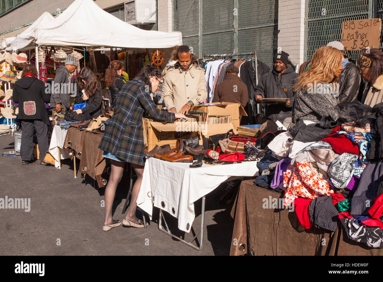 The Grand Bazaar Sunday market, Upper West Side of Manhattan, New Stock ...