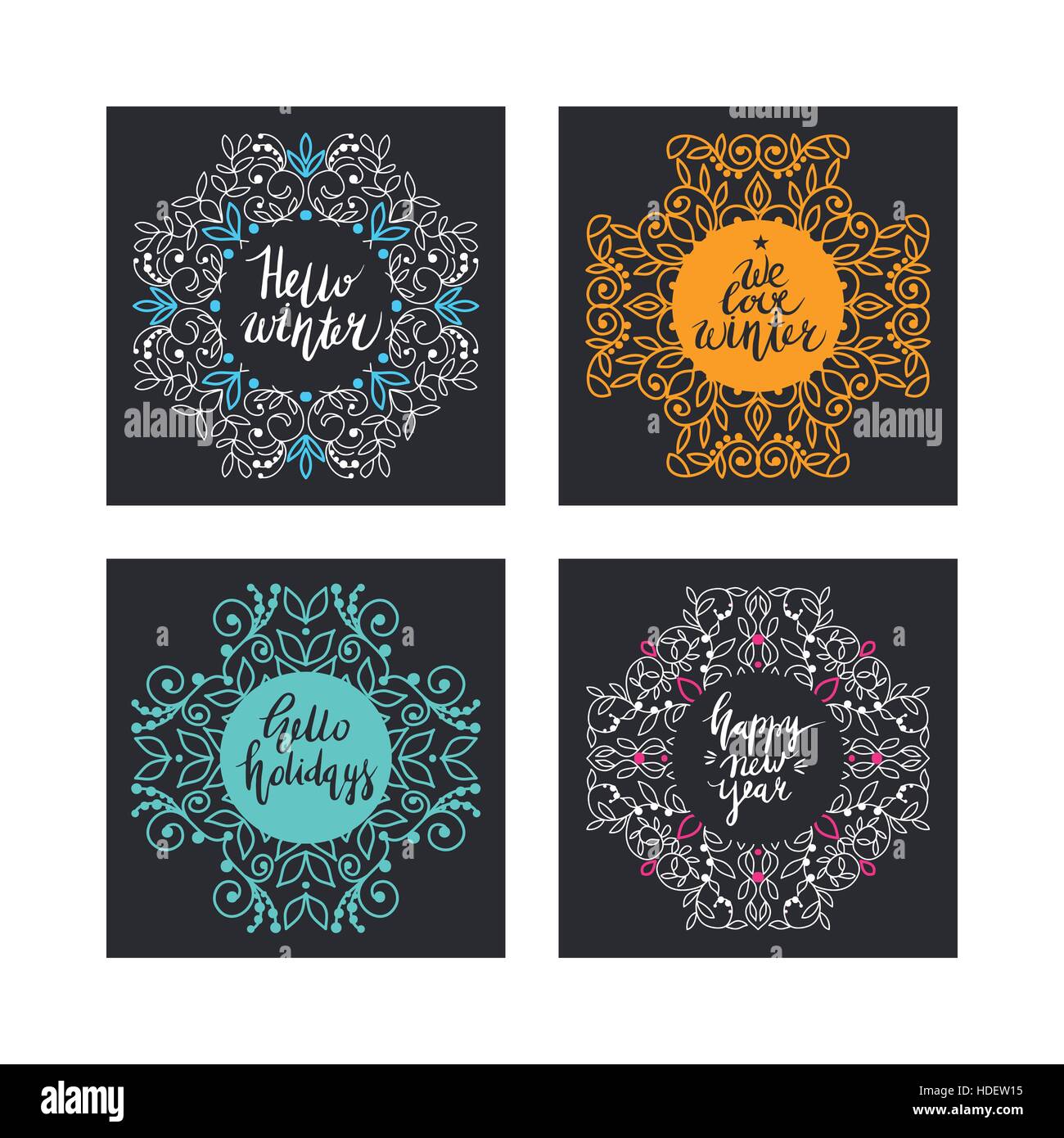 New Year card design elements Stock Vector Image & Art - Alamy