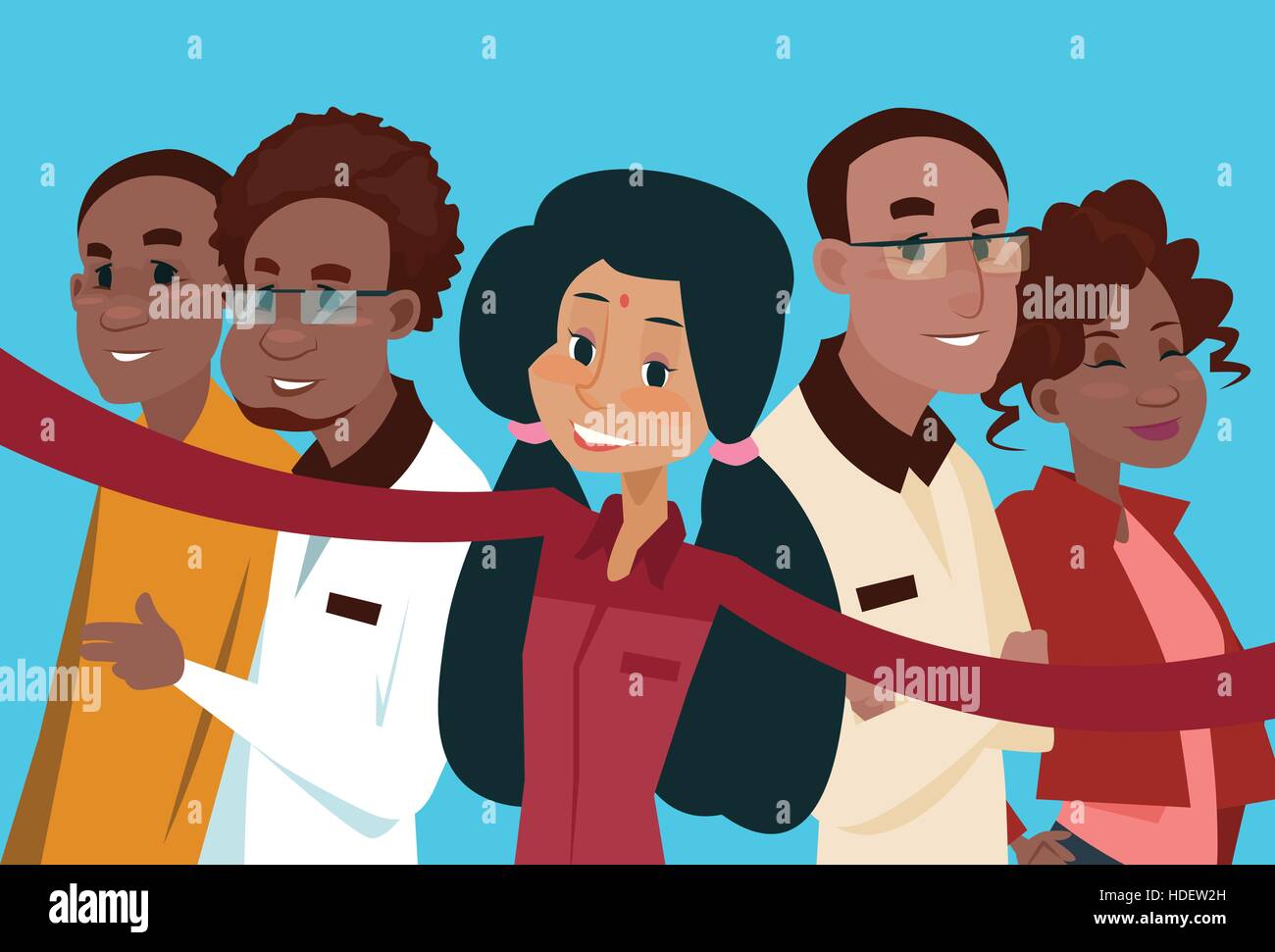 Mix race vector vectors hi-res stock photography and images - Alamy