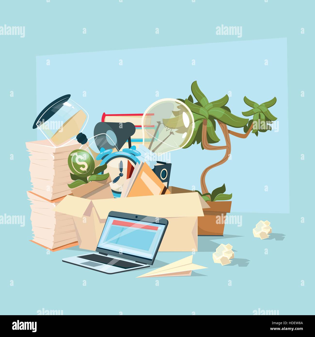 Box with plant picture Stock Vector Images - Alamy