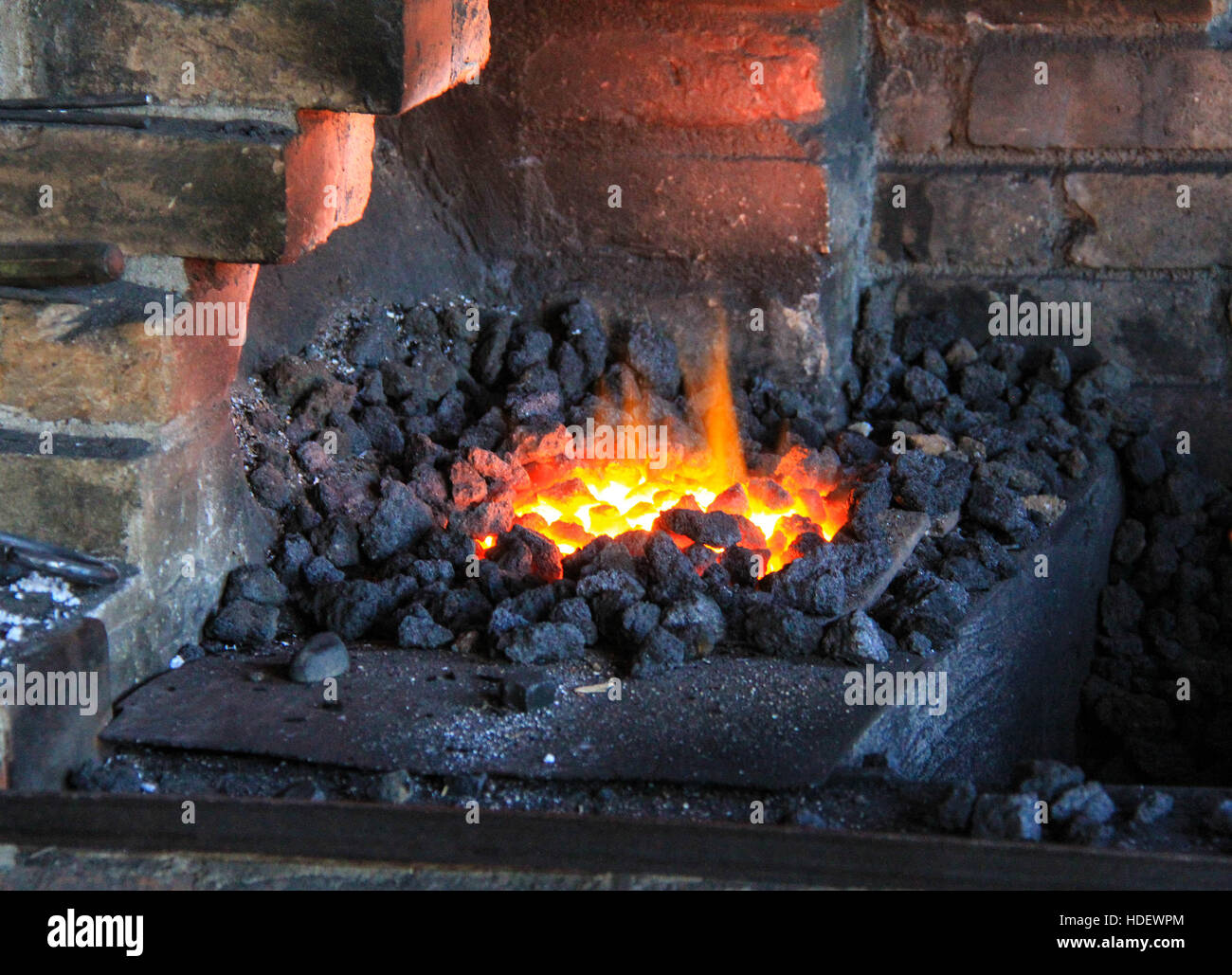 Forge fire at the blacksmith shop in Eden, Utah, USA Stock Photo - Alamy