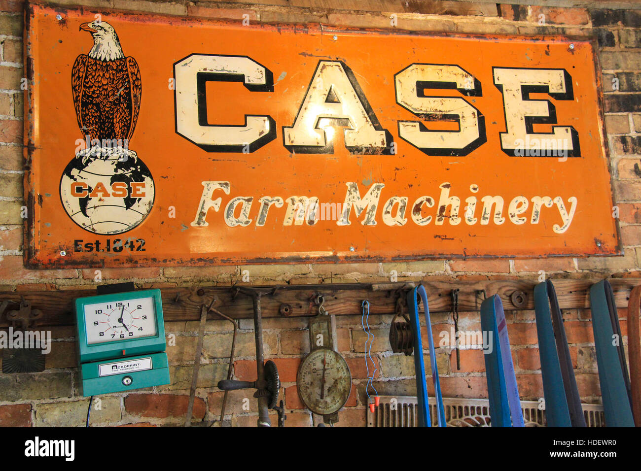 Vintage Case Farm Machinery Sign with Old Abe Eagle logo Stock Photo ...
