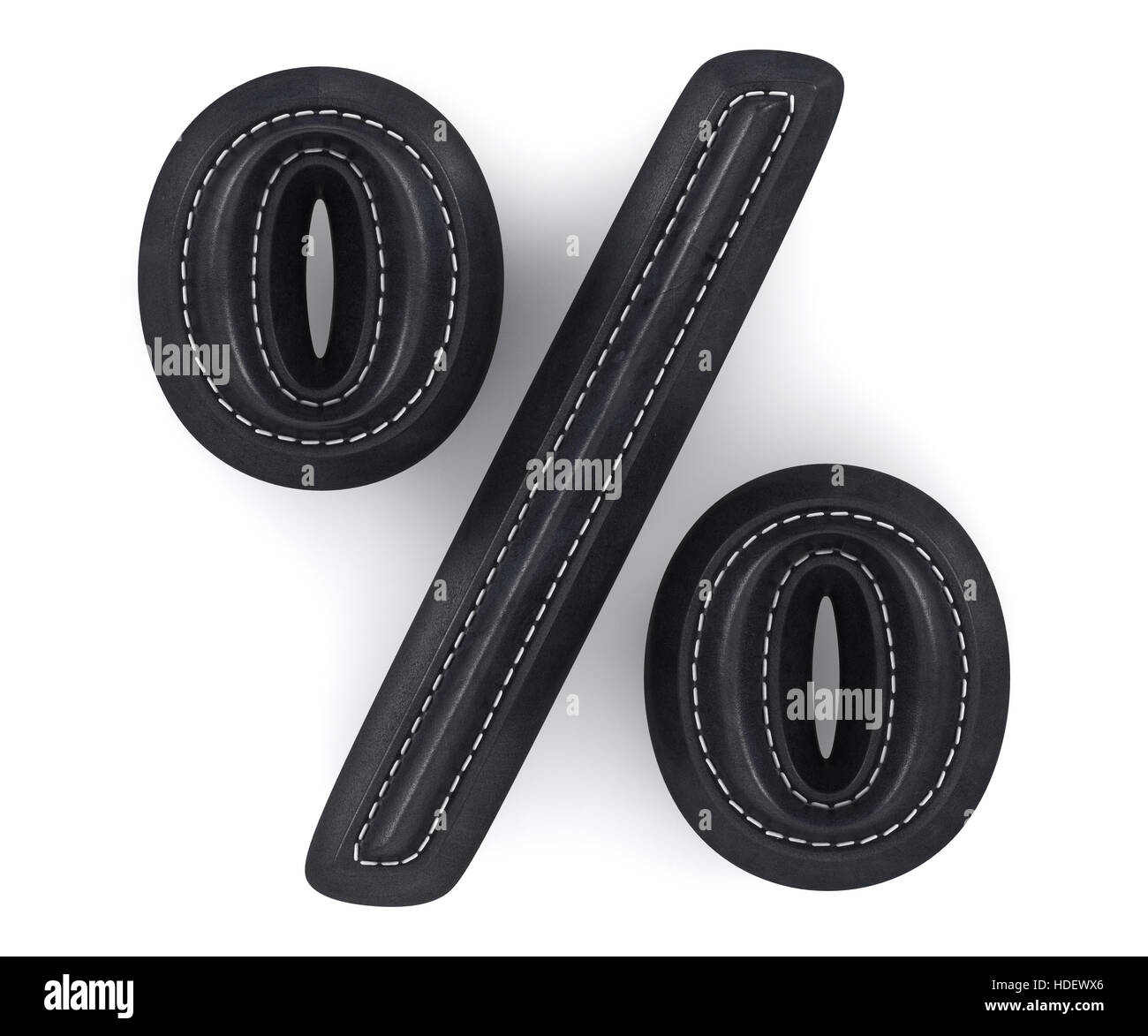 Alphabet percent leather skin texture percent mark sign. 3d rendering ...