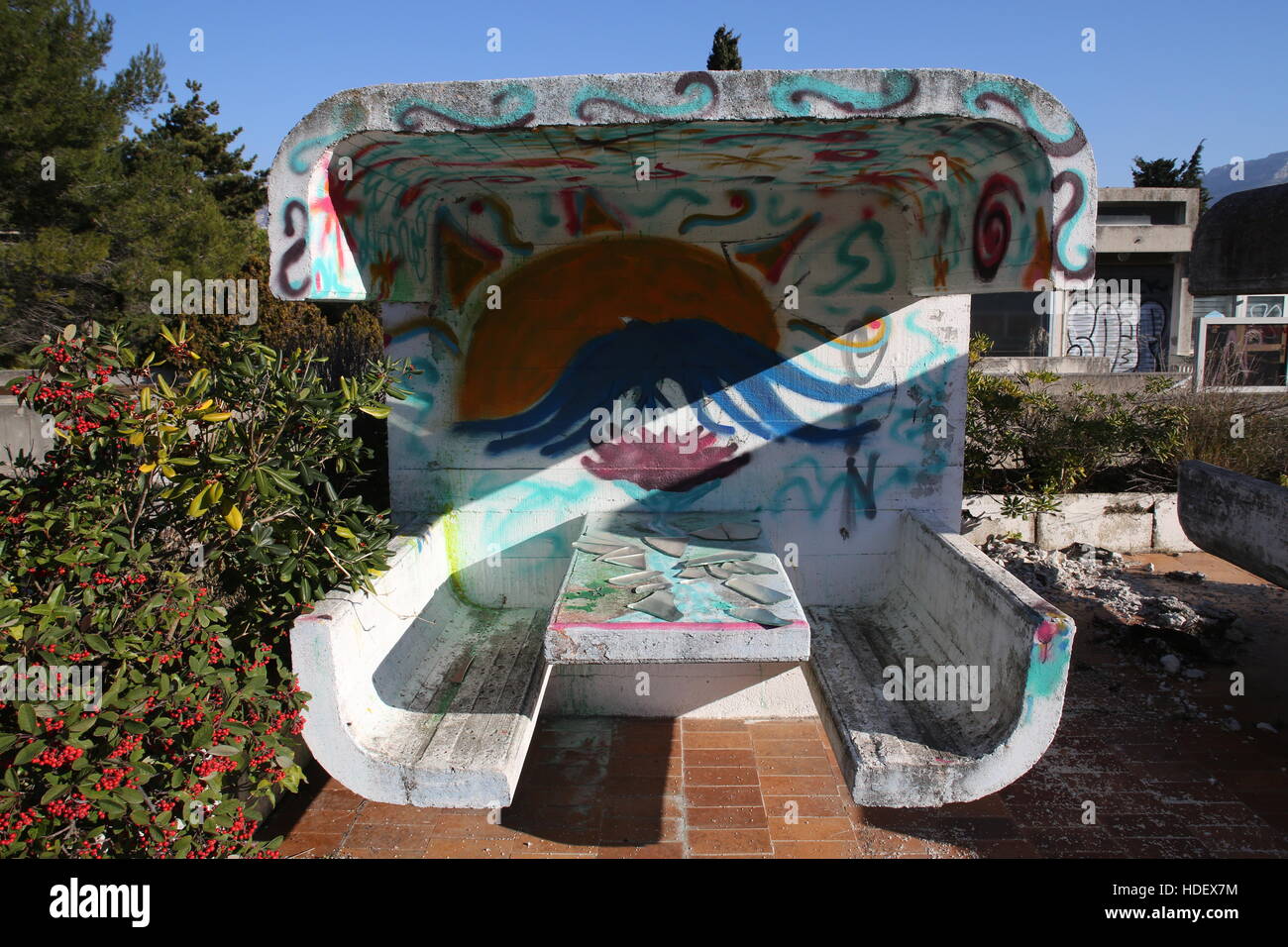 Luminy abandoned swimming pool in Marseille Stock Photo - Alamy
