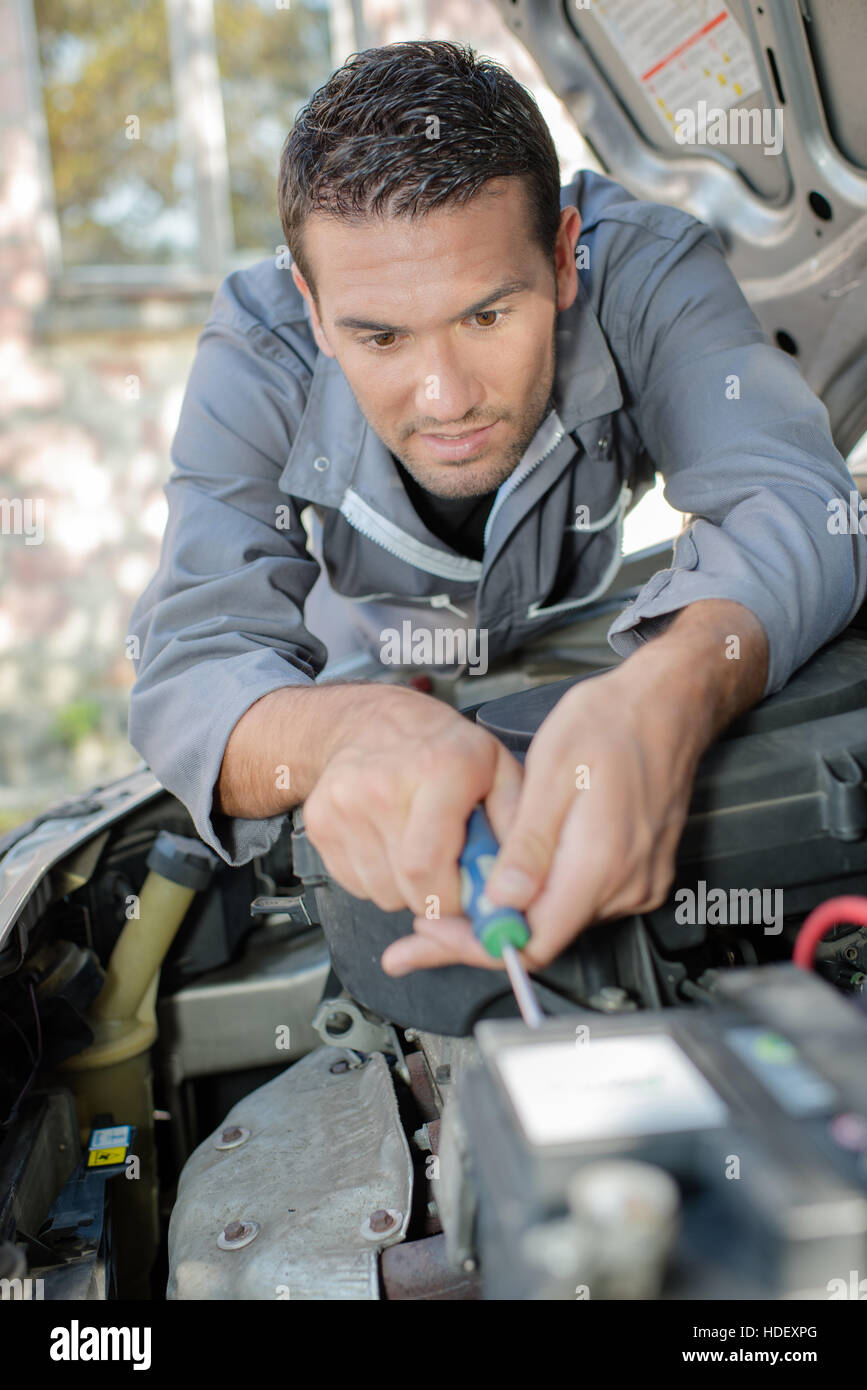 fixing the engine Stock Photo - Alamy