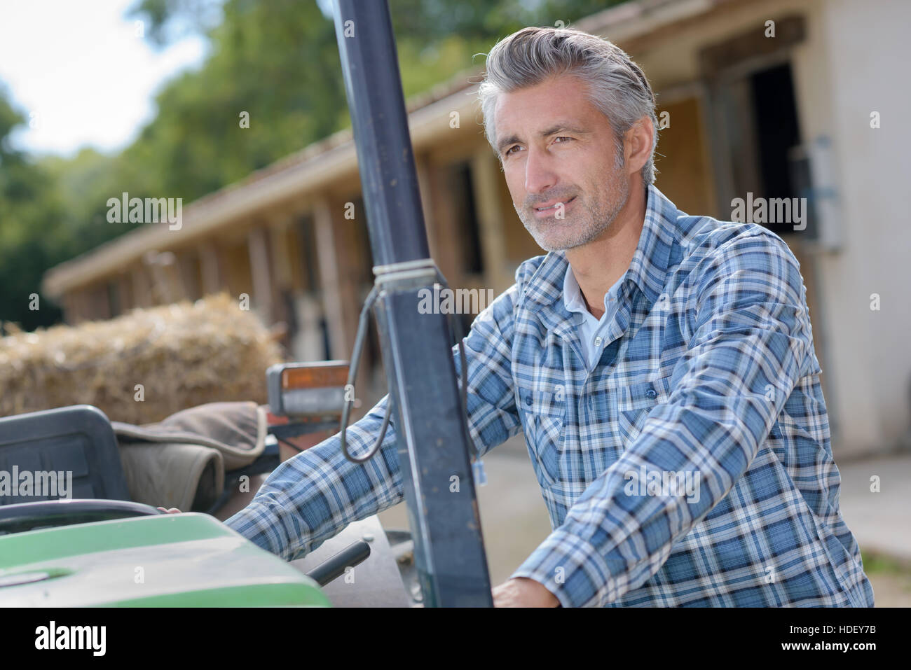 farming observing something Stock Photo - Alamy