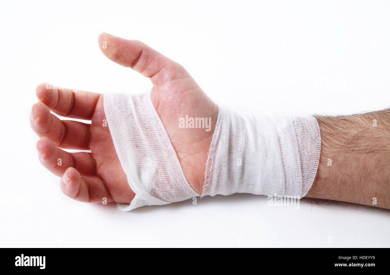 male hand with the bandage Stock Photo - Alamy