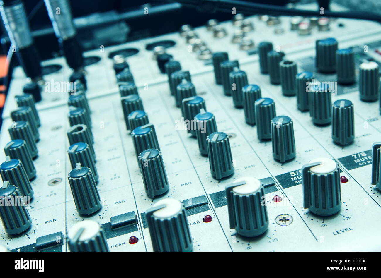 old used musical mixer closeup Stock Photo - Alamy