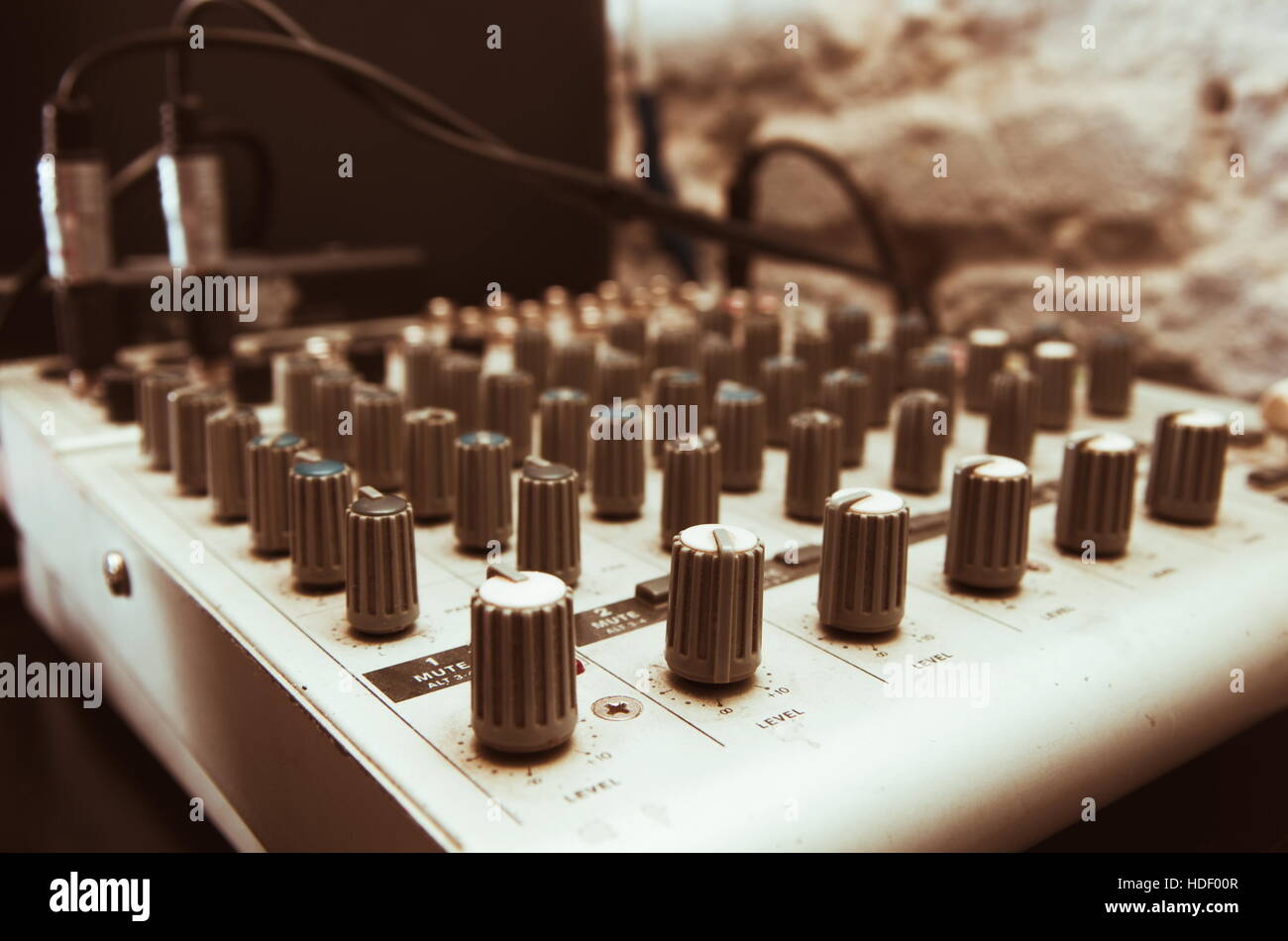old used musical mixer closeup Stock Photo - Alamy