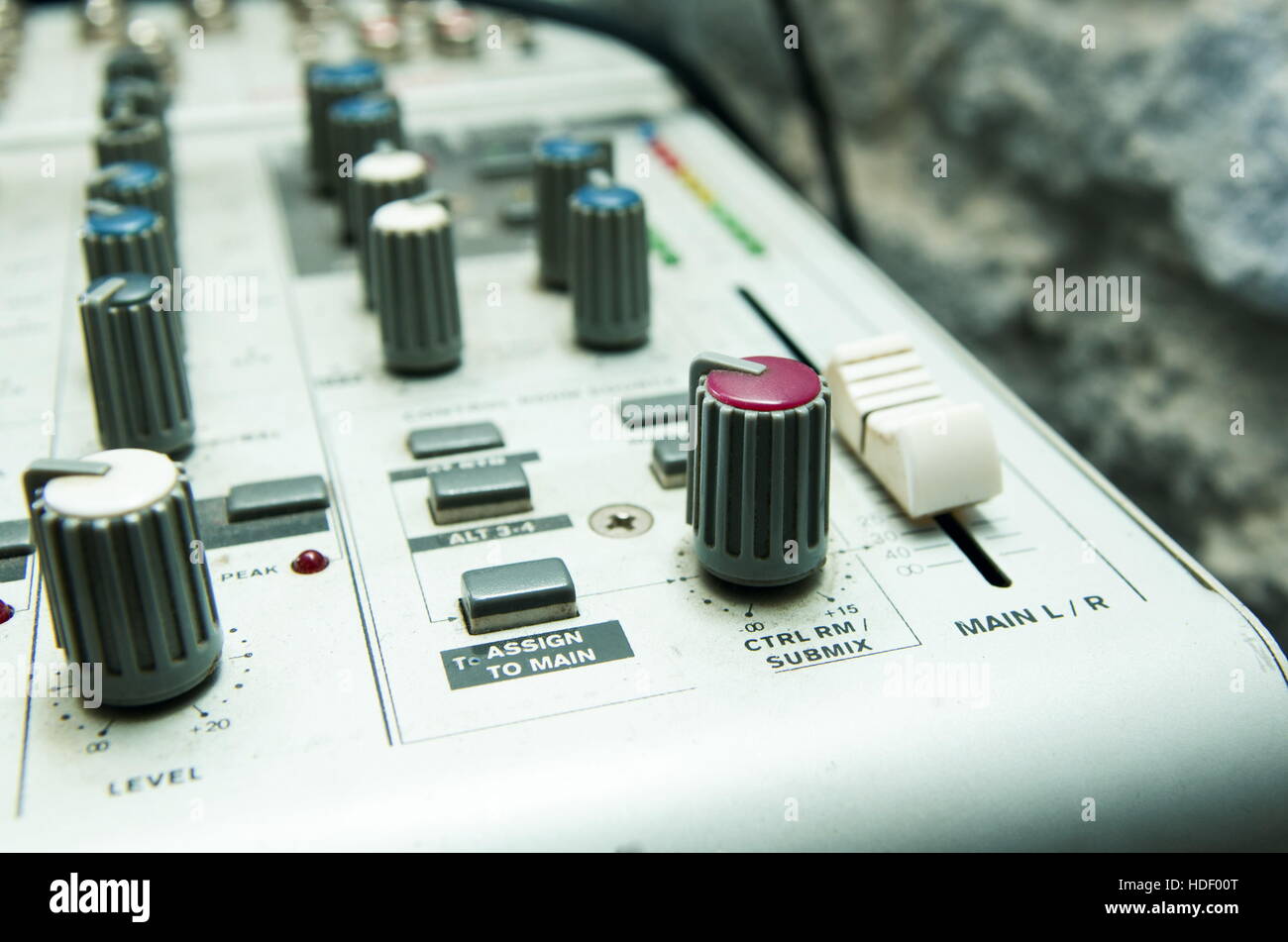 old used musical mixer closeup Stock Photo - Alamy