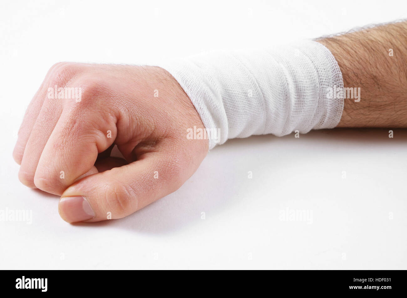 male hand with the bandage Stock Photo - Alamy
