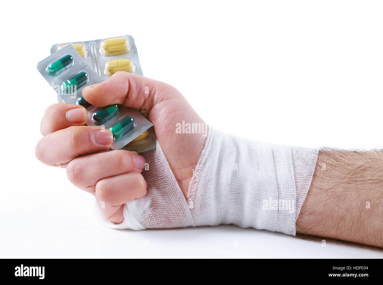 male hand with the bandage Stock Photo - Alamy