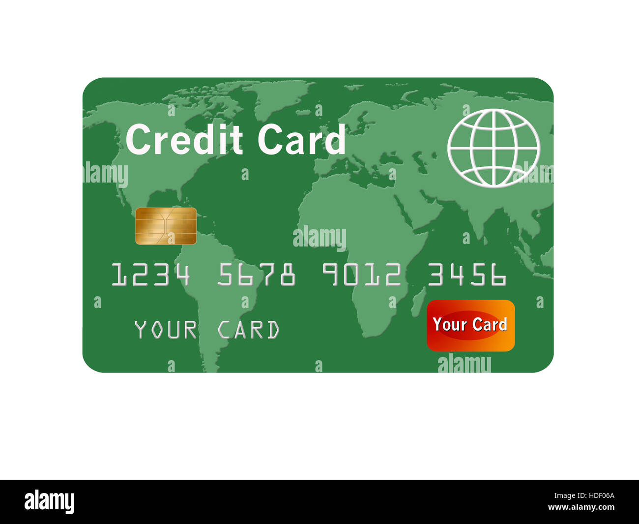 This is a generic, mock bank card isolated on the background Stock ...