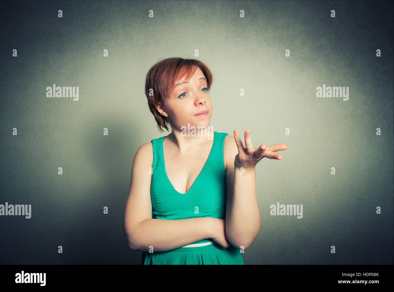 blond woman with the funny expression Stock Photo - Alamy