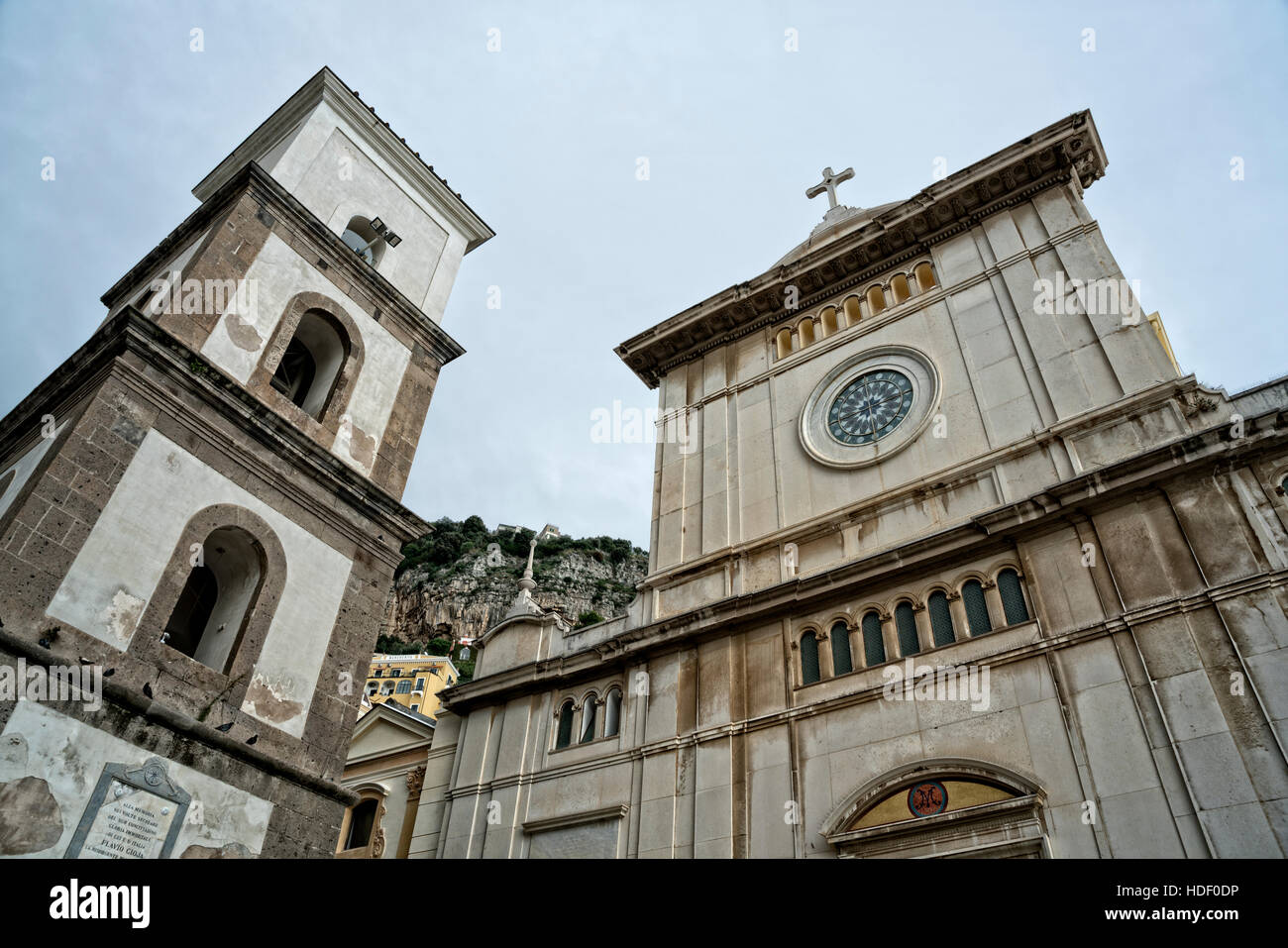 Looking up at the Chiesa di Santa Maria Assunta, Positano, Amalfi Coast ...