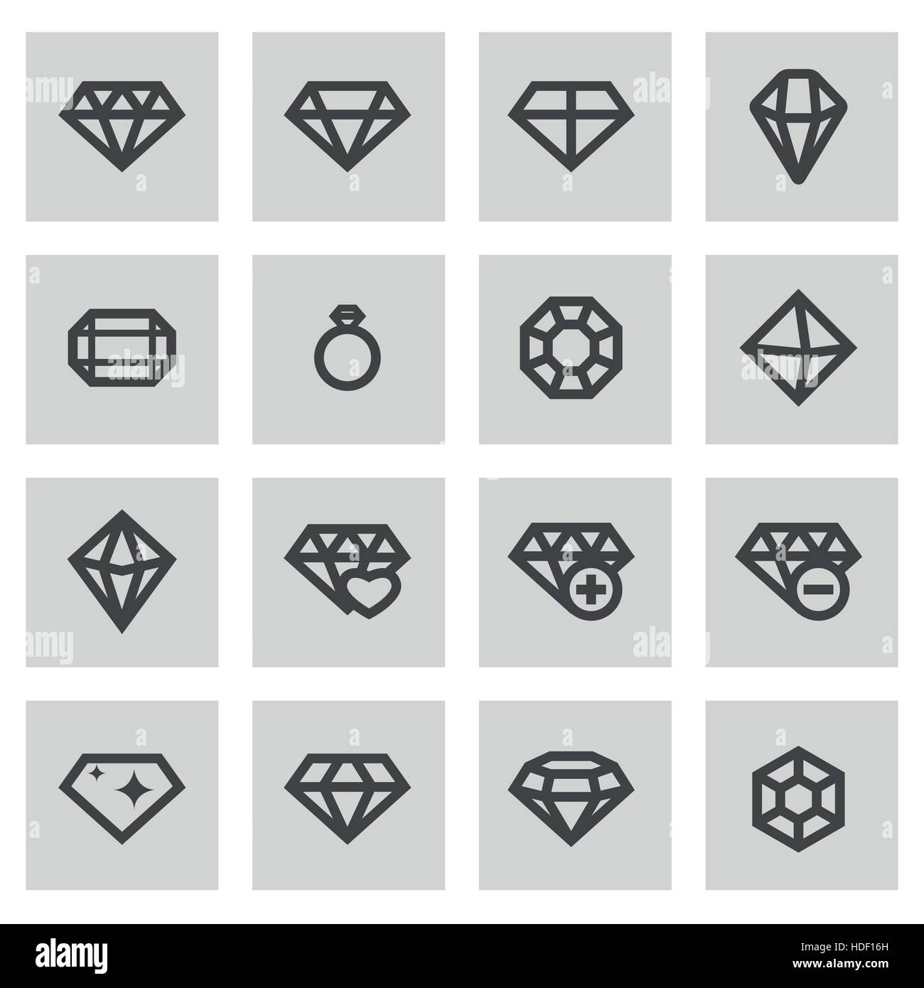 Vector line diamond set Stock Vector Image & Art - Alamy