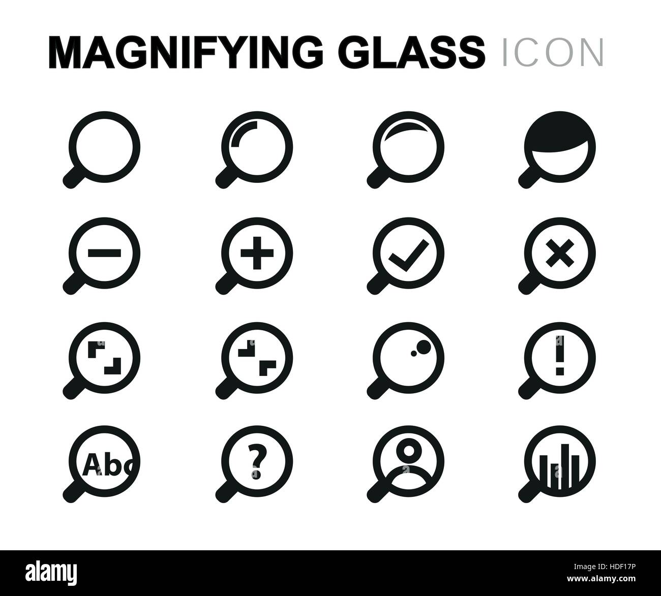 Magnifying glass vector icons hi-res stock photography and images - Alamy