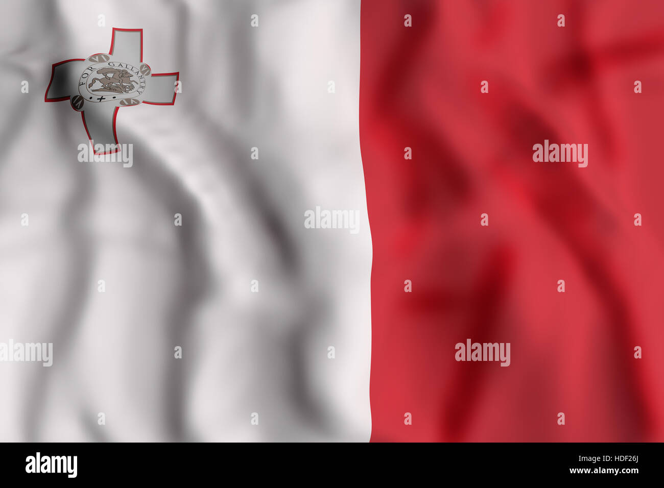 3d rendering of Republic of Malta flag waving Stock Photo - Alamy