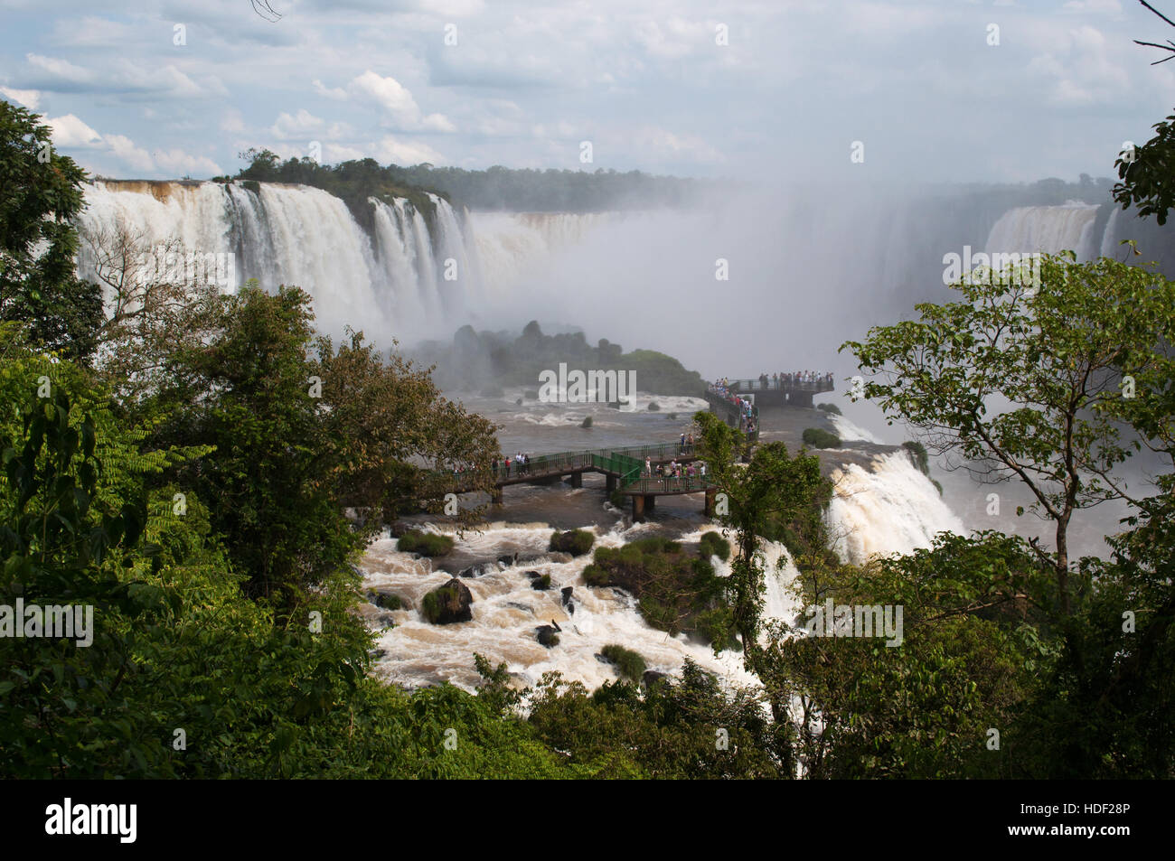 Iguana, Argentina: people on the walkway at the spectacular Iguazu ...