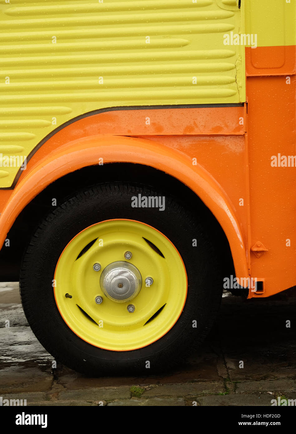 colourful van with colourful wheel Stock Photo - Alamy