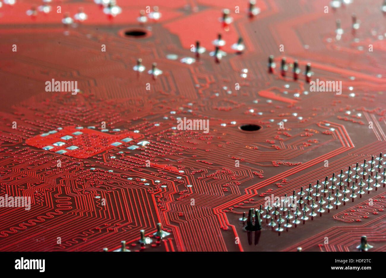 Abstract perspective in macro detail of a motherboard Stock Photo - Alamy
