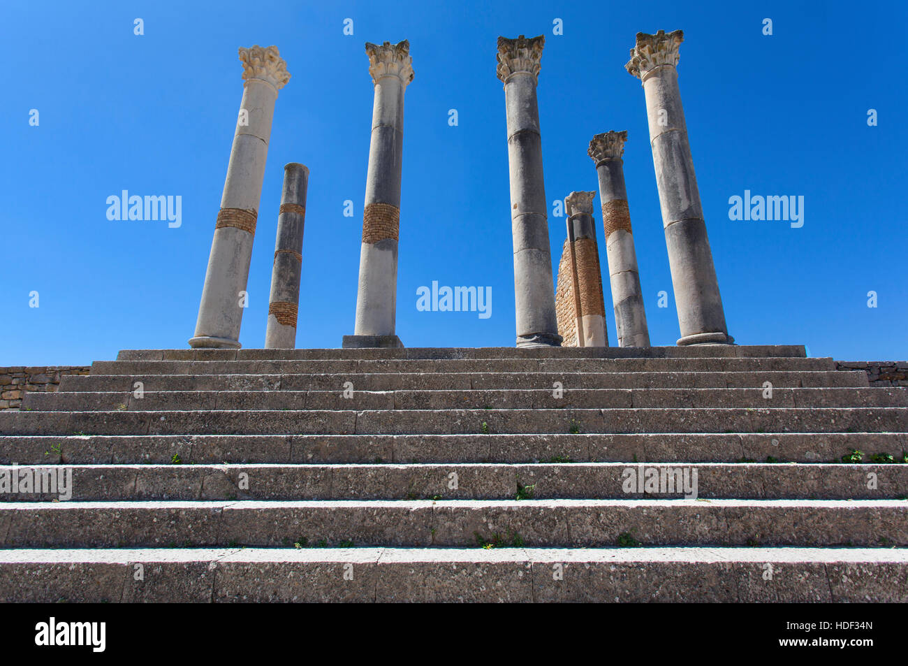 The Capitoline Temple. Volubilis, Morocco Stock Photo - Alamy
