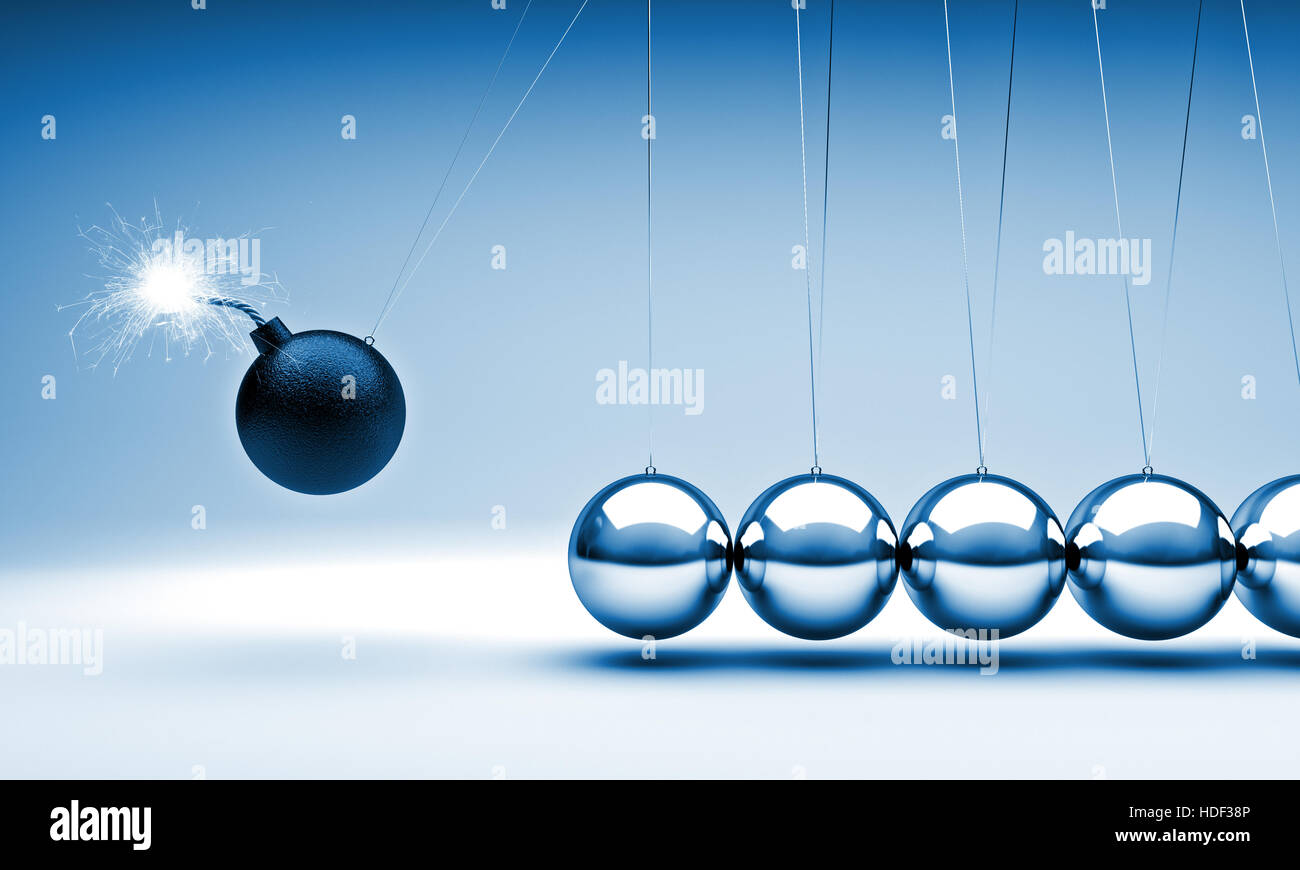 bomb newton cradle 3d rendering Stock Photo - Alamy