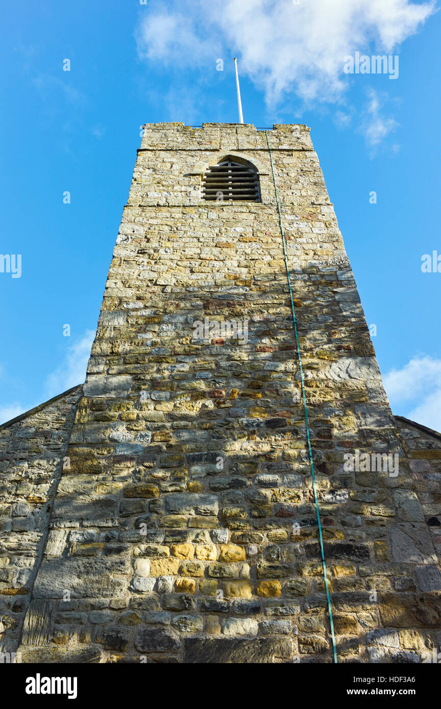 Church tower at Corbridge with copper earthing rod shown Stock Photo ...