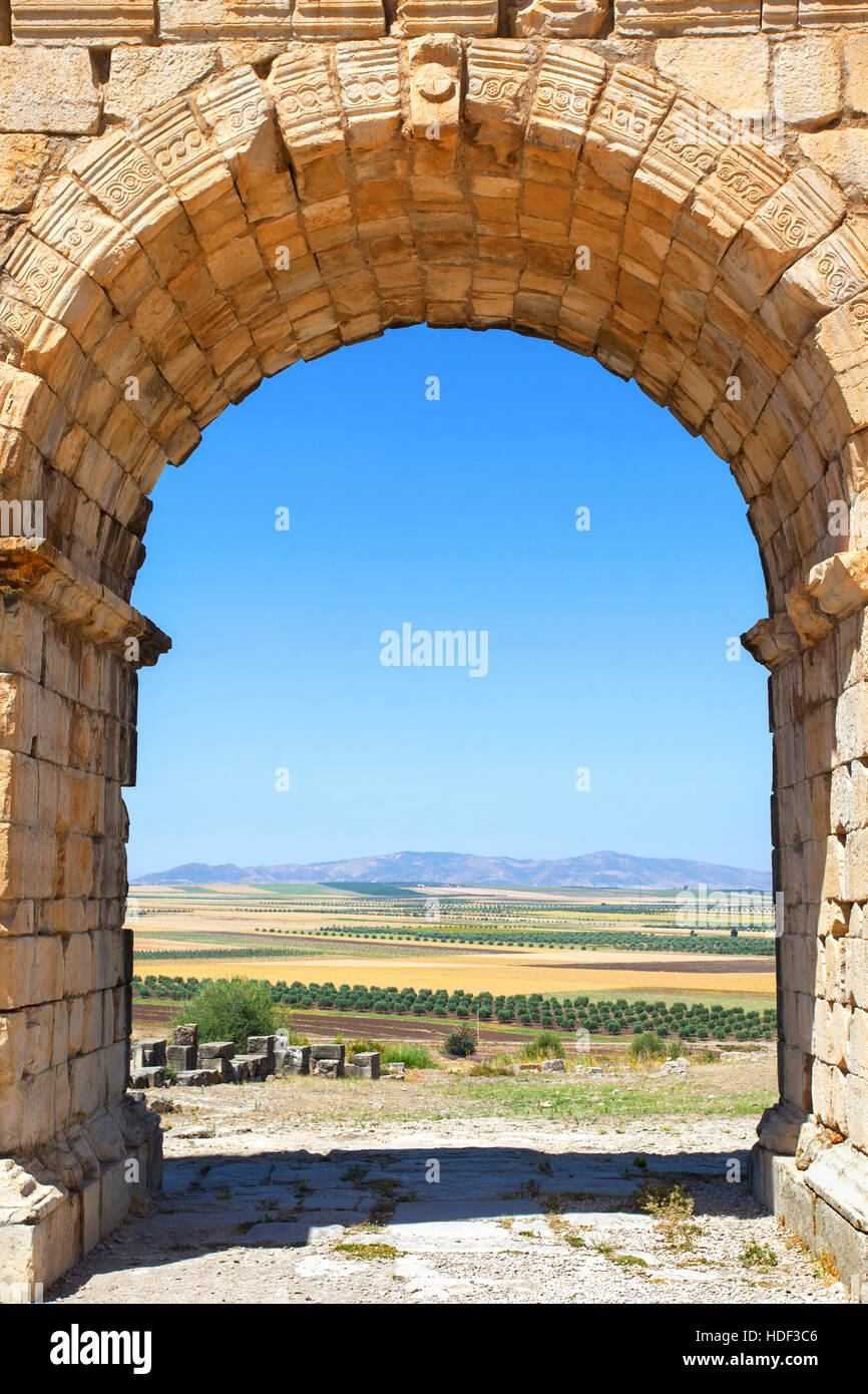 The "Decumanus Maximus". Volubilis, Morocco Stock Photo - Alamy