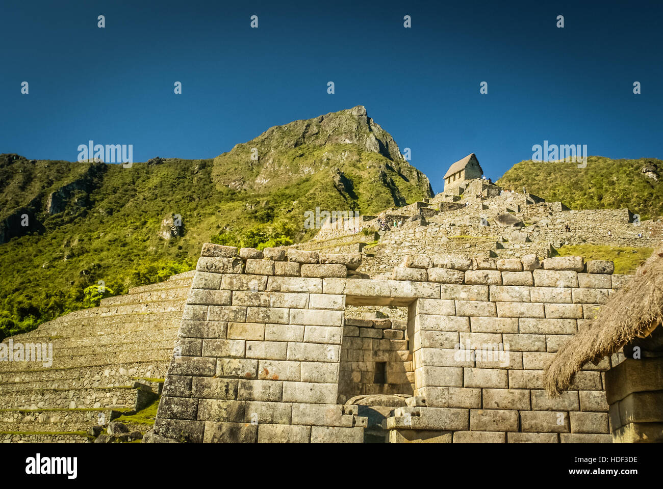 Photo of old stone settlement and mountainous region near Cuzco Valley ...