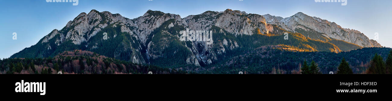 High resolution panorama of mountain peaks at sunset Stock Photo - Alamy