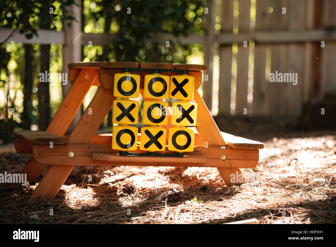 Table on playground. from below image. nice picture Stock Photo - Alamy