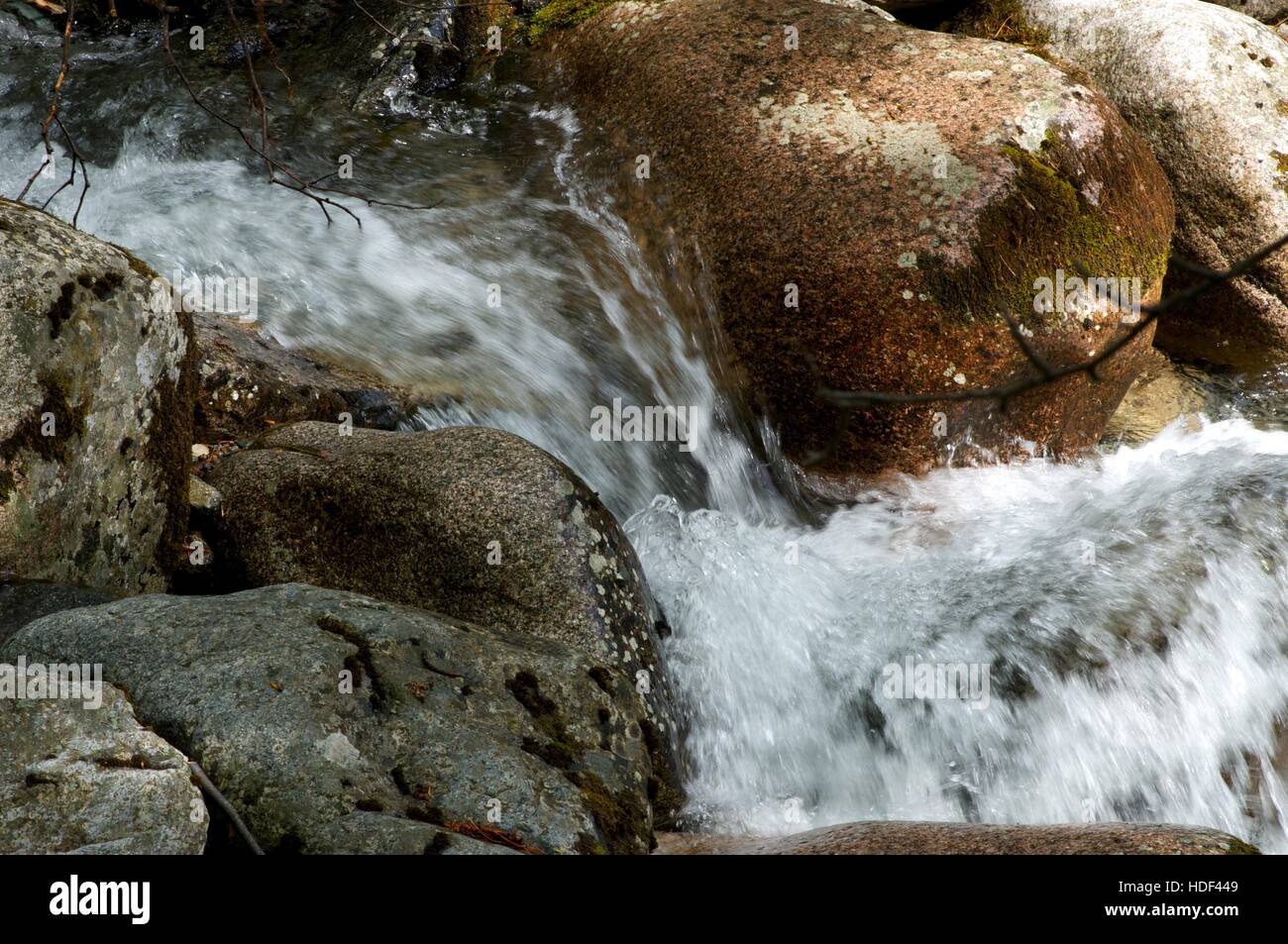 River amongst stone in valley mountains Stock Photo - Alamy