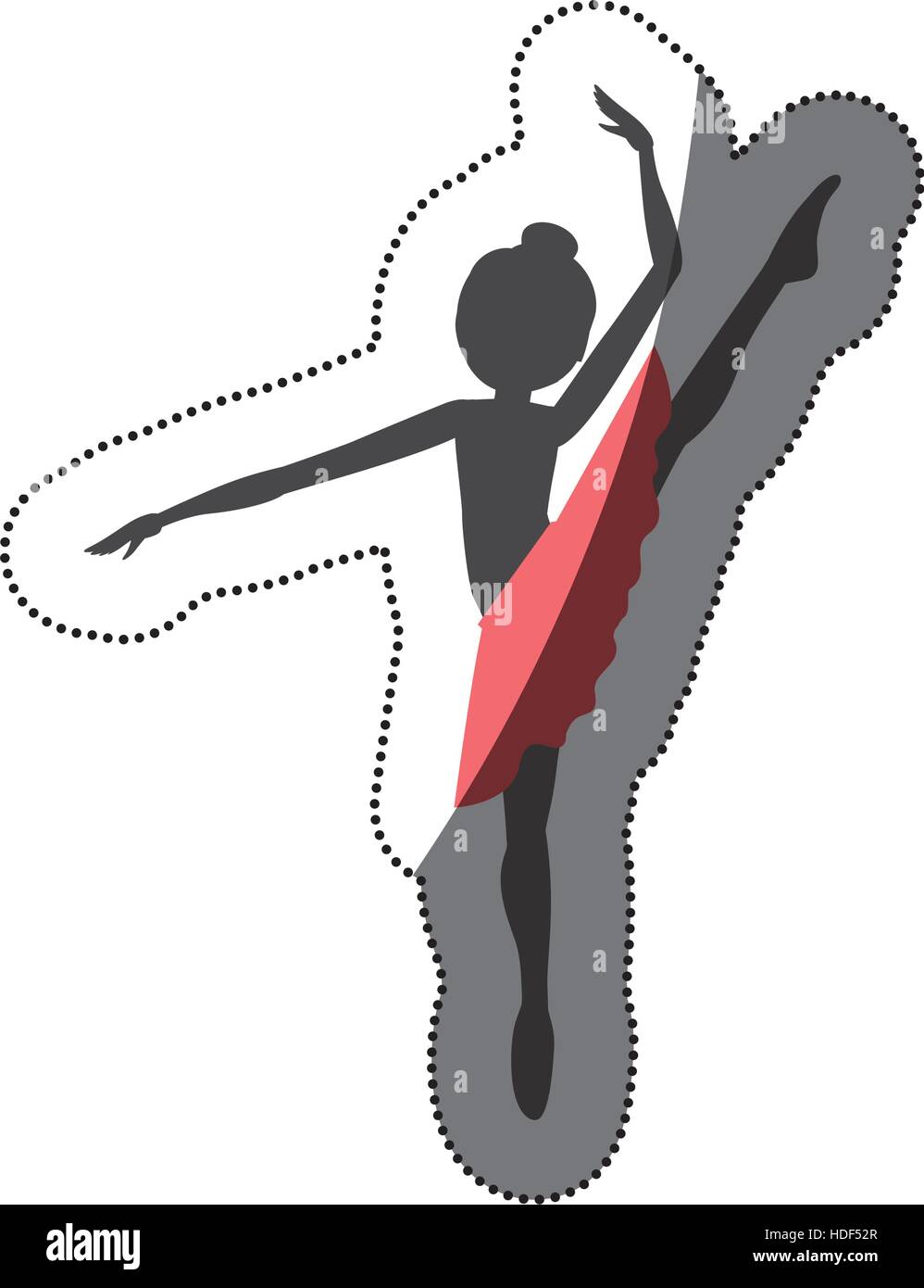 Girl practice ballet icon. Dancer sport person health and balance theme ...