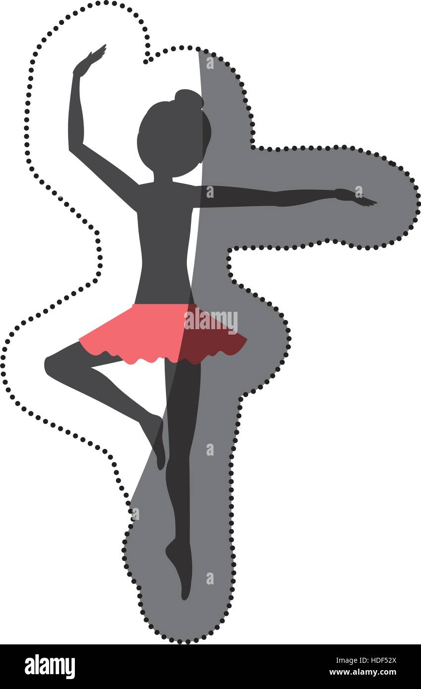 Girl practice ballet icon. Dancer sport person health and balance theme ...