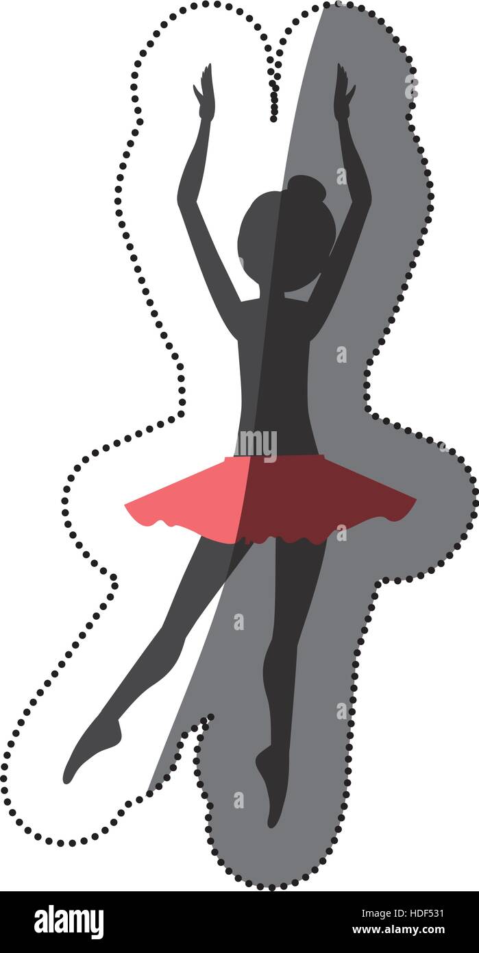 Girl practice ballet icon. Dancer sport person health and balance theme ...