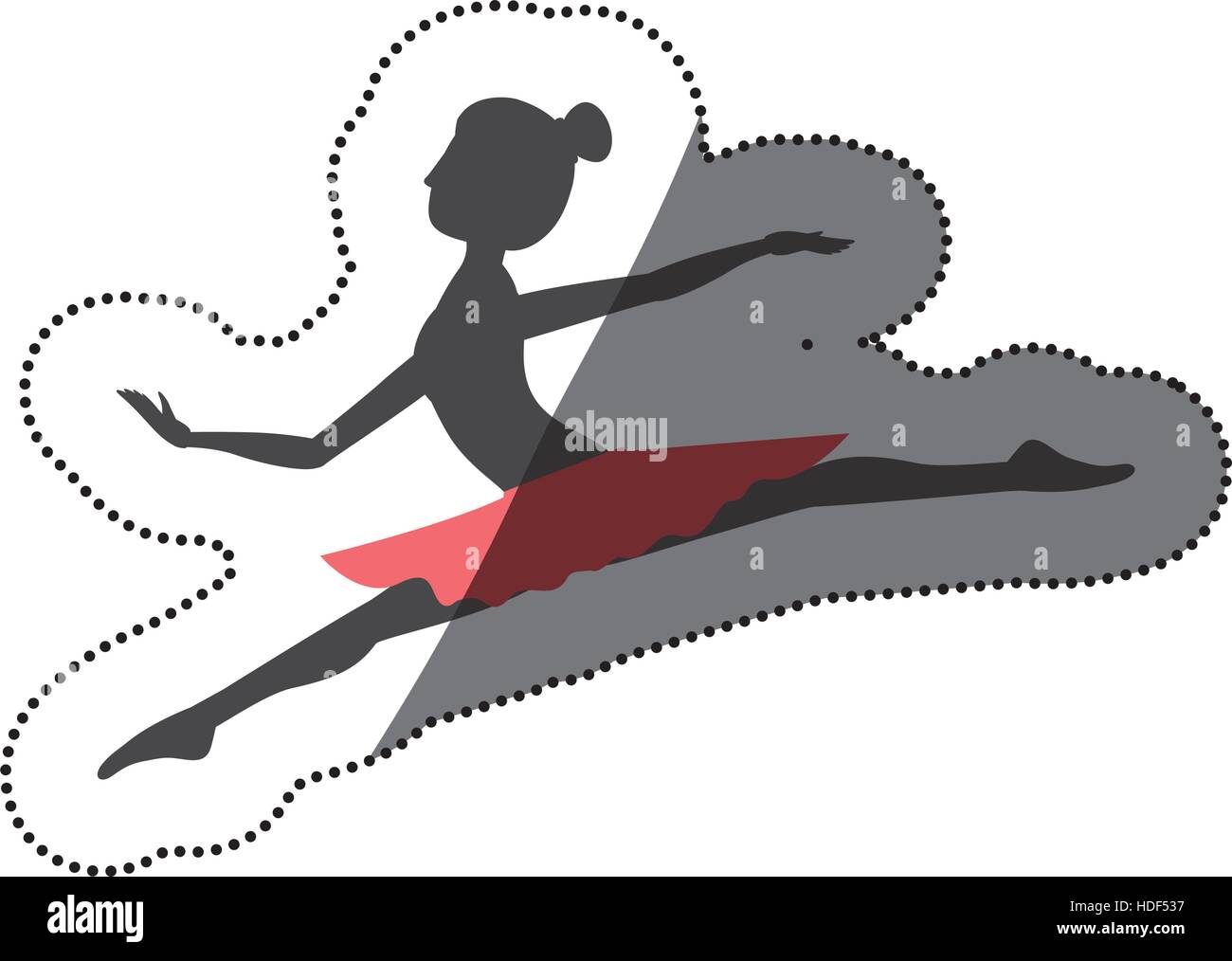 Girl practice ballet icon. Dancer sport person health and balance theme ...
