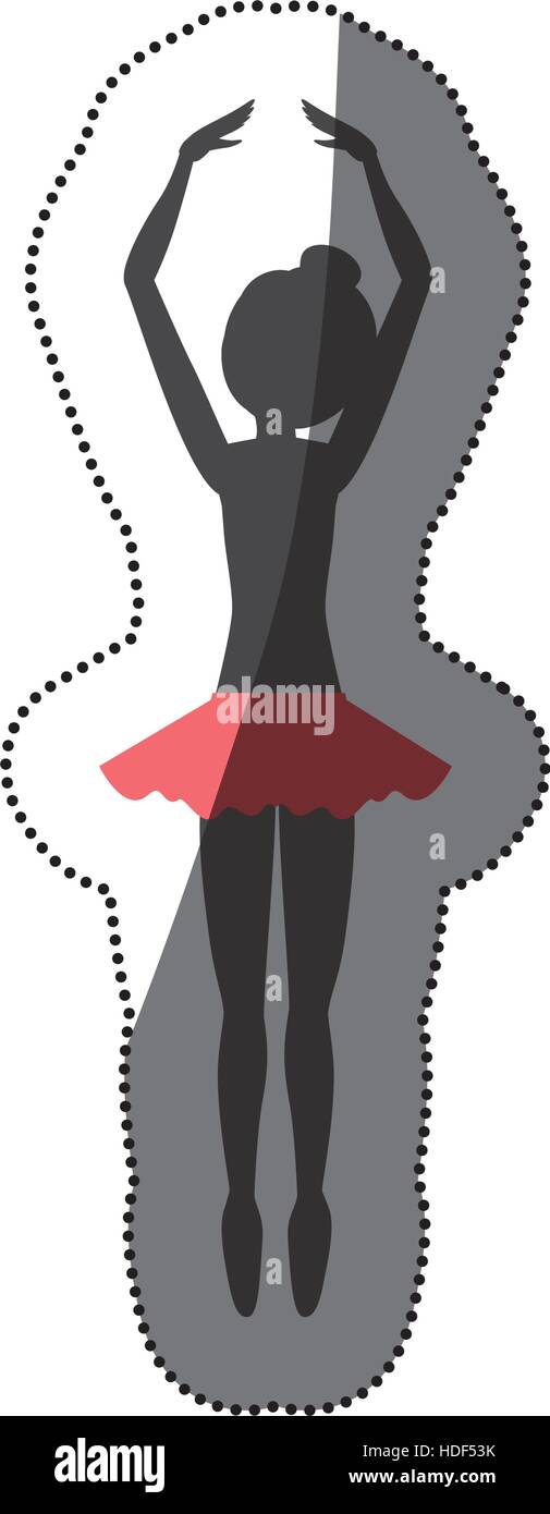 Girl practice ballet icon. Dancer sport person health and balance theme ...