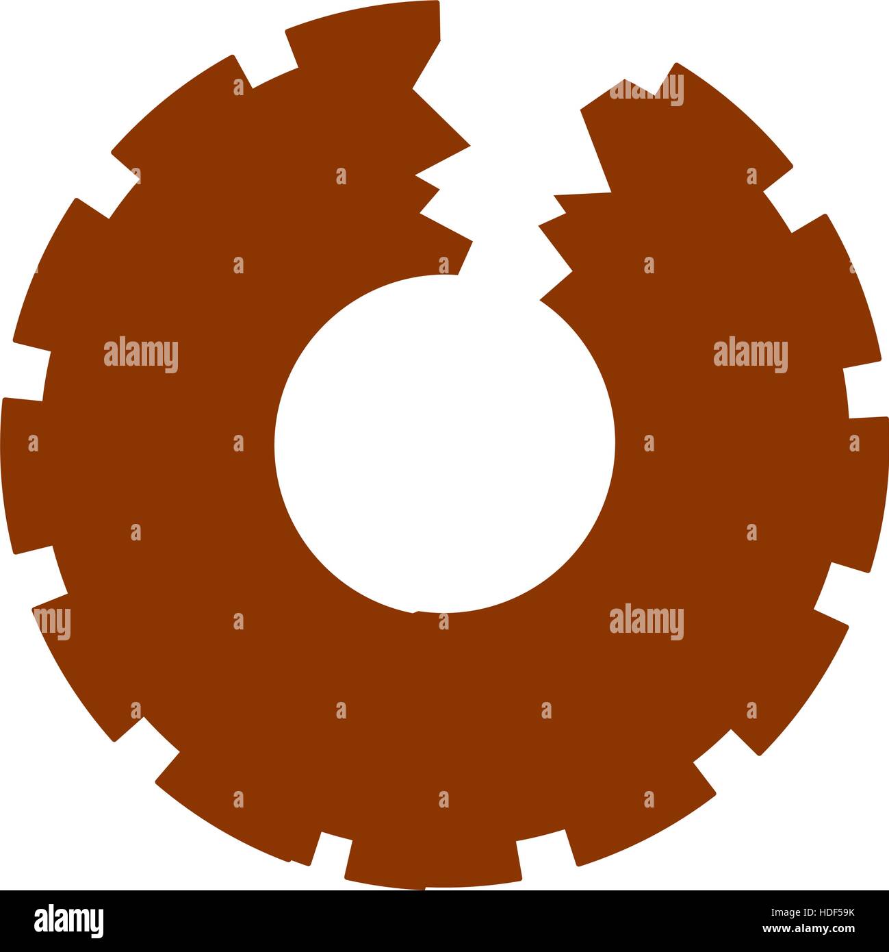 Broken gear icon. Cog wheel machine part and technology theme. Isolated ...