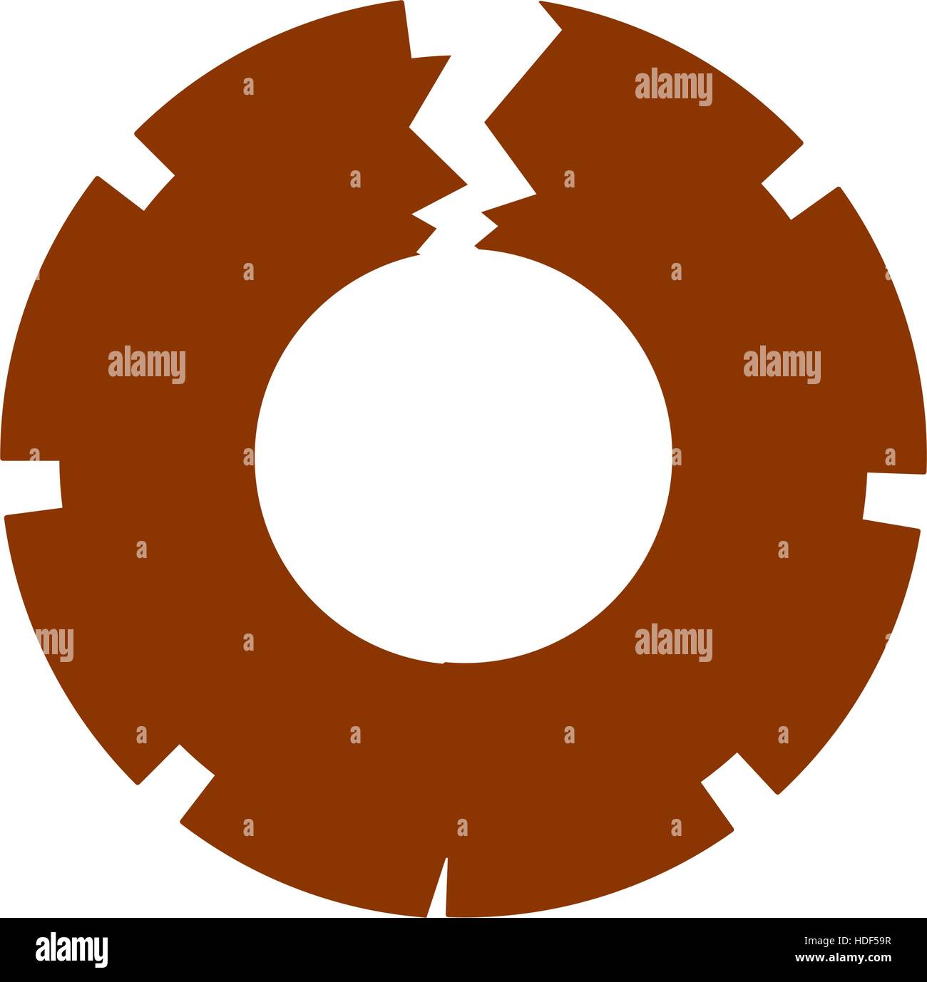 Broken gear icon. Cog wheel machine part and technology theme. Isolated ...