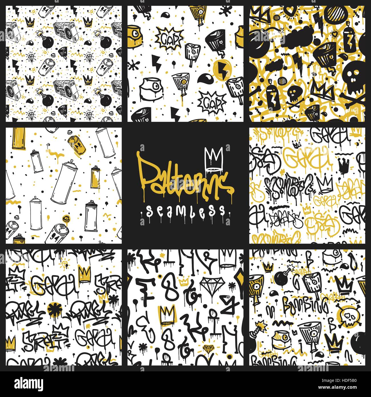 Graffiti seamless patterns set Stock Vector Image & Art - Alamy